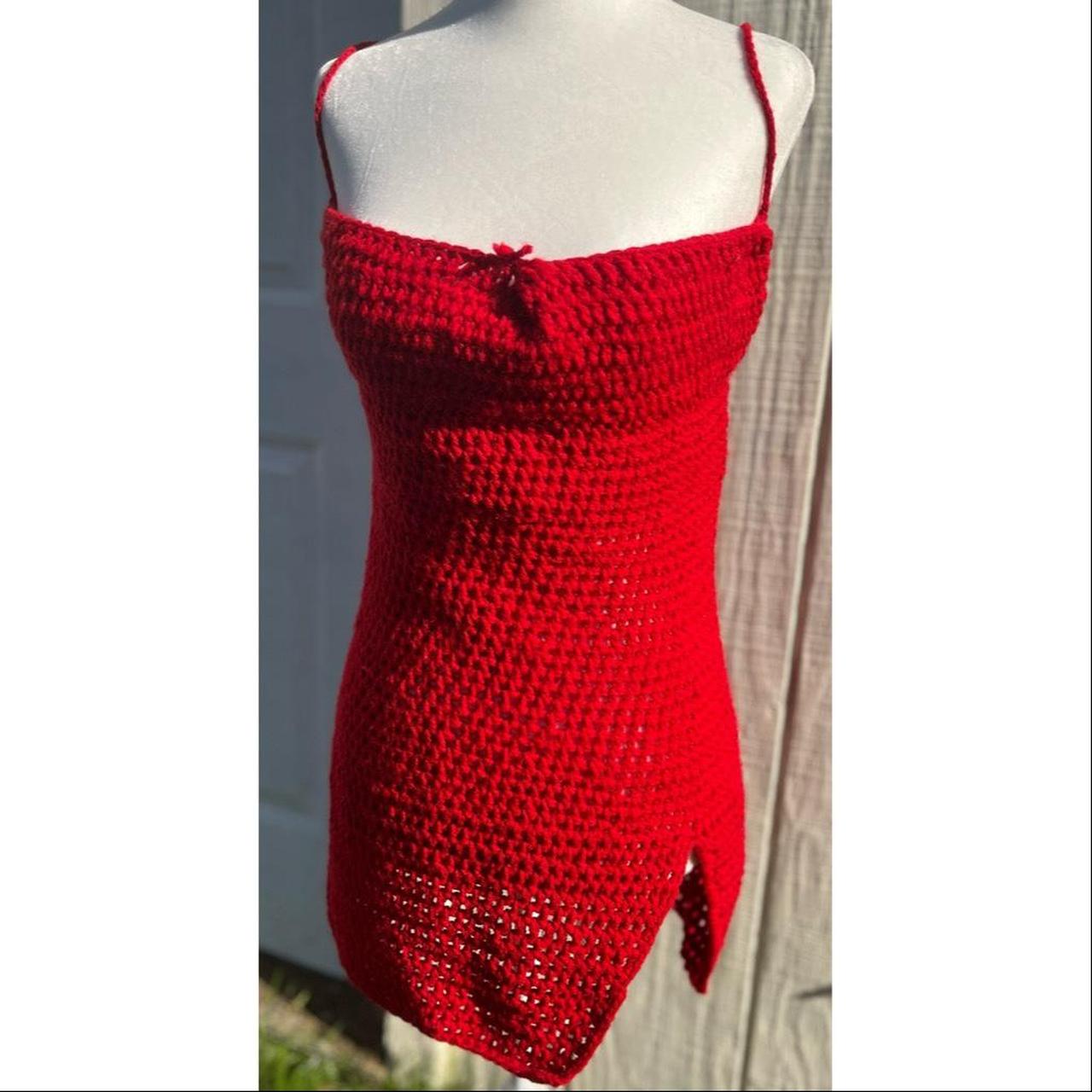 ️New Handmade Red Crochet Tank Dress • All items... - Depop
