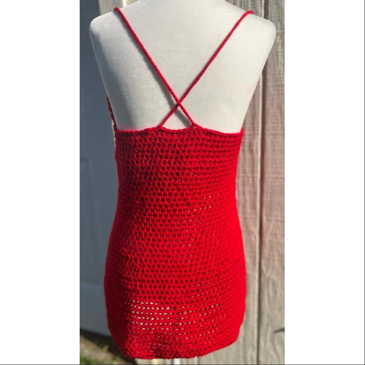 ️New Handmade Red Crochet Tank Dress • All items... - Depop
