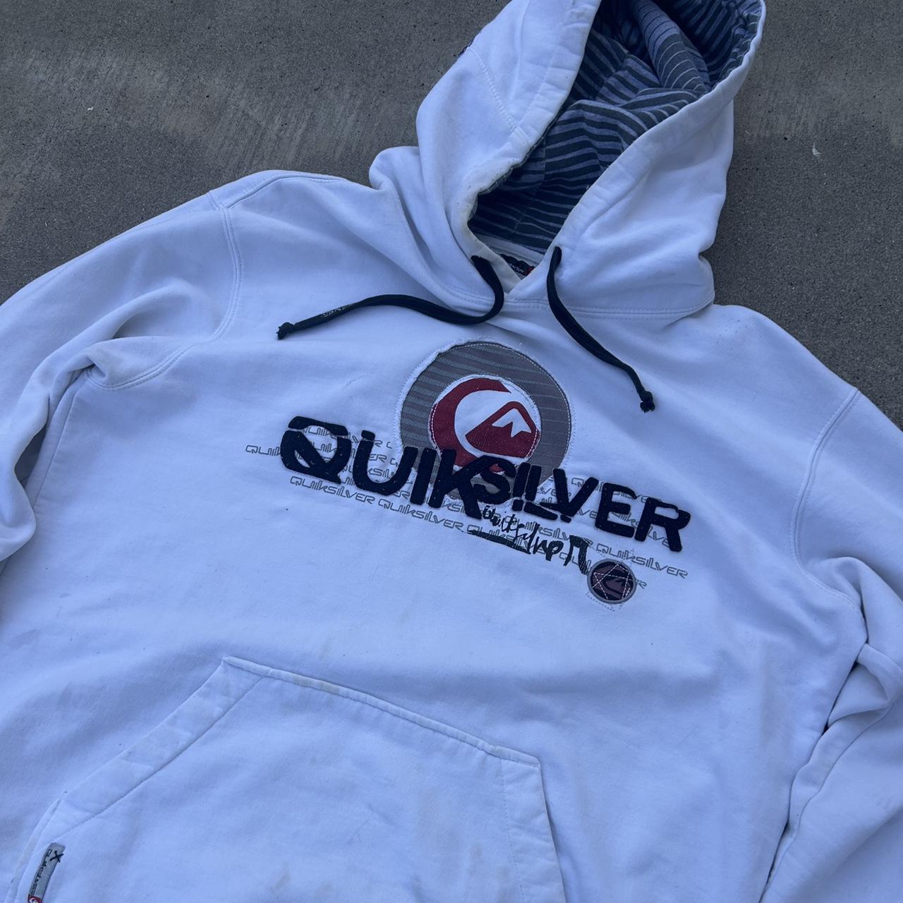 - 2000’s White Quiksilver Hoodie - Size XL... | Depop