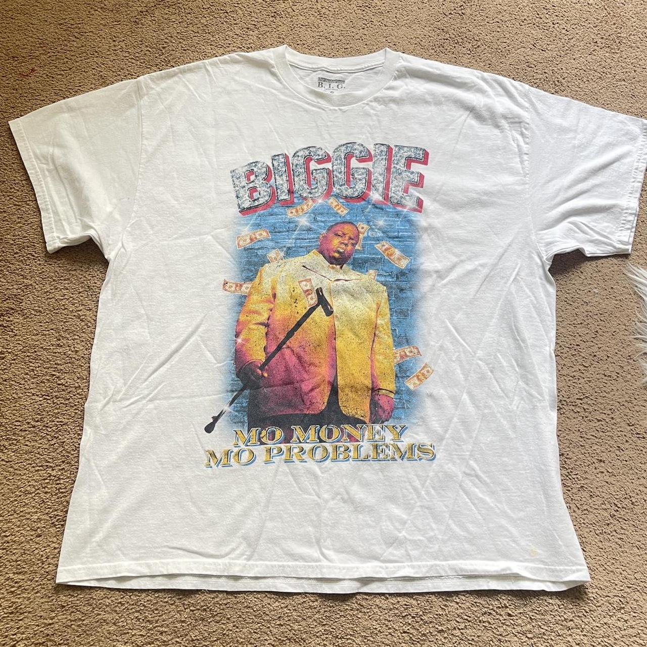 Biggie Smalls Tee White ( Try To Crop It Yaselves)... - Depop