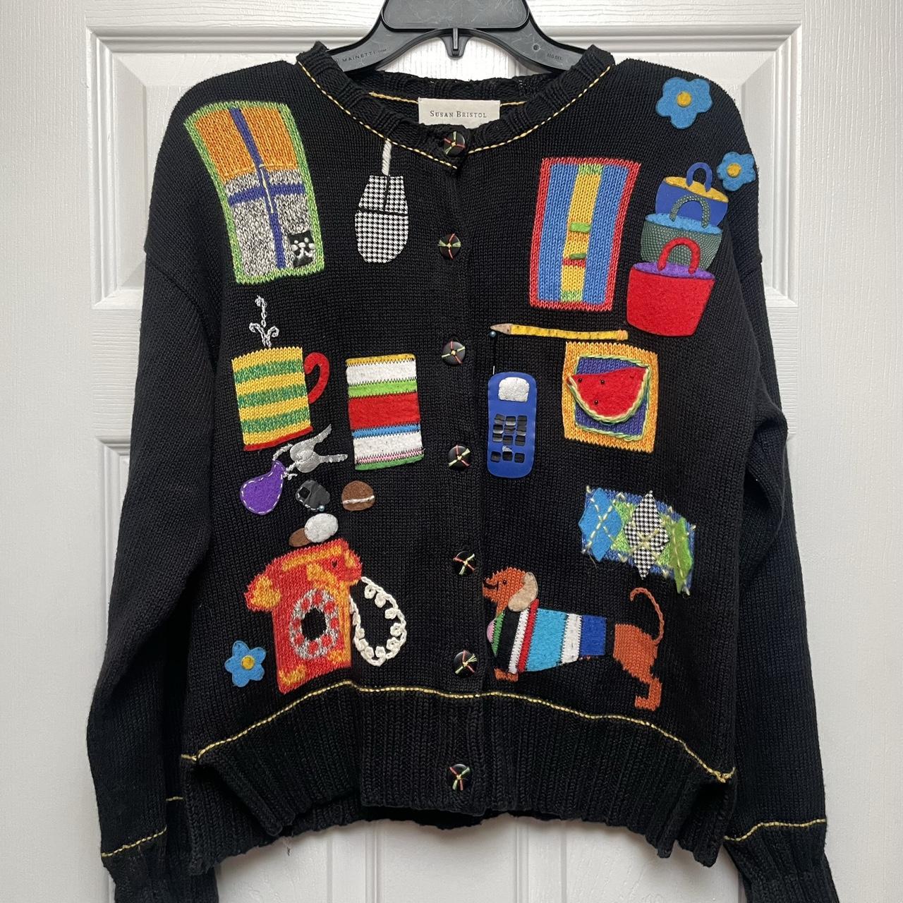 Embroidered Teacher Cardigan Medium • perfect... - Depop