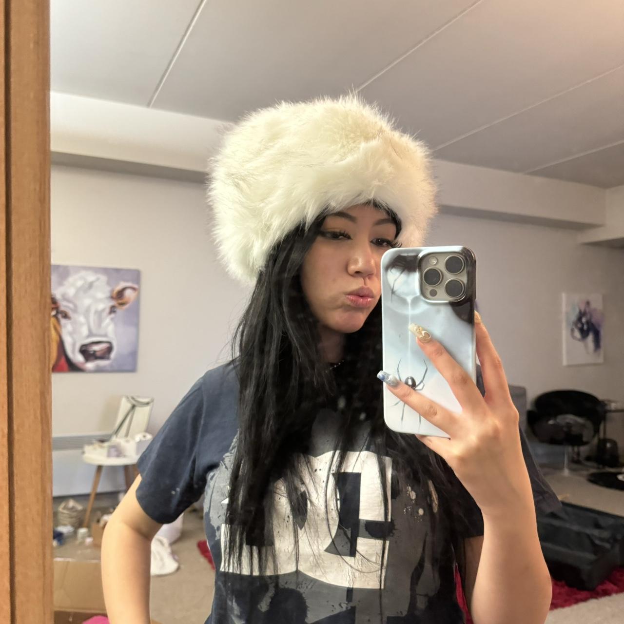 Y2K fluffy hat Condition: brand new #fluffyhat... - Depop