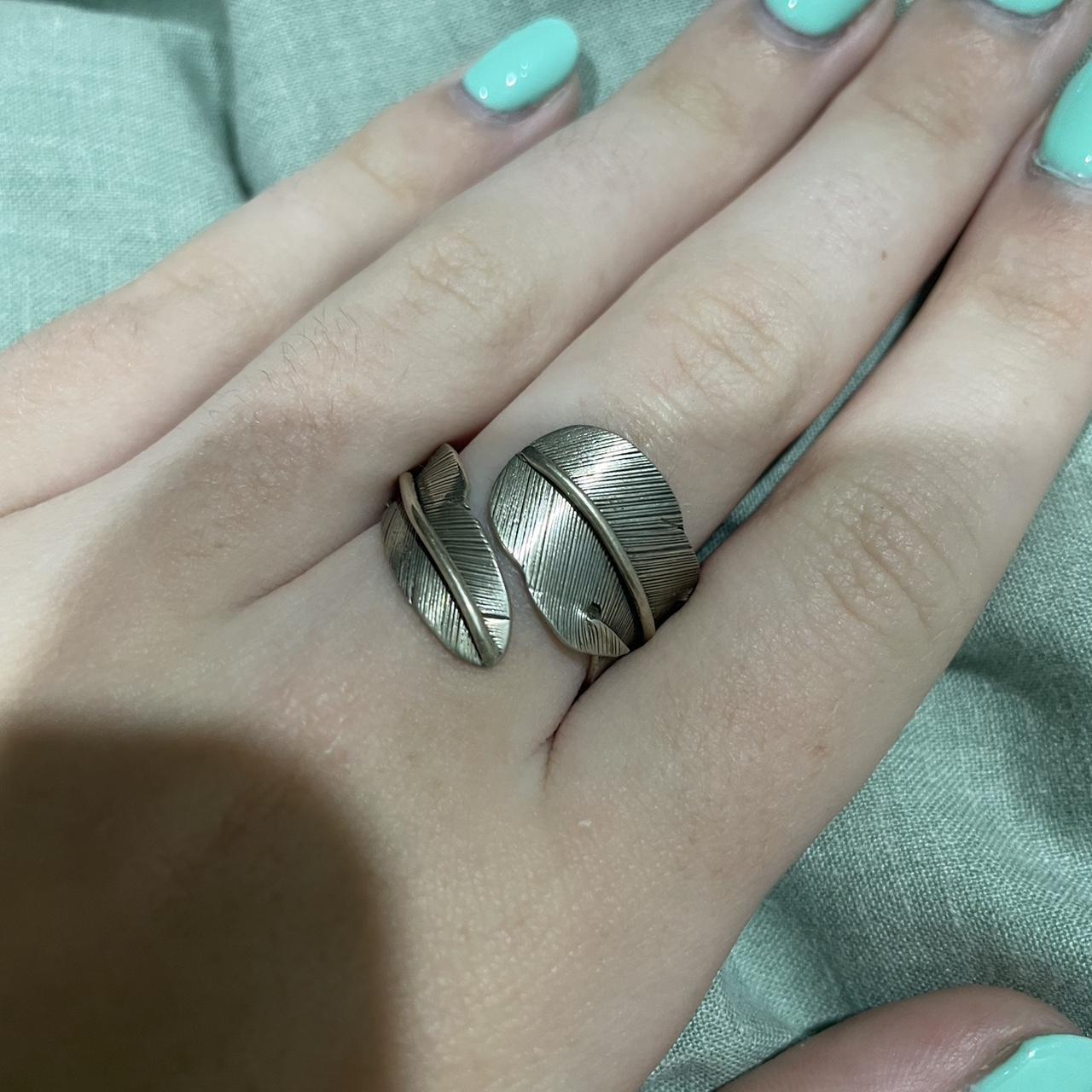 925 Adjustable Leaf ring. Bought this from a market... - Depop