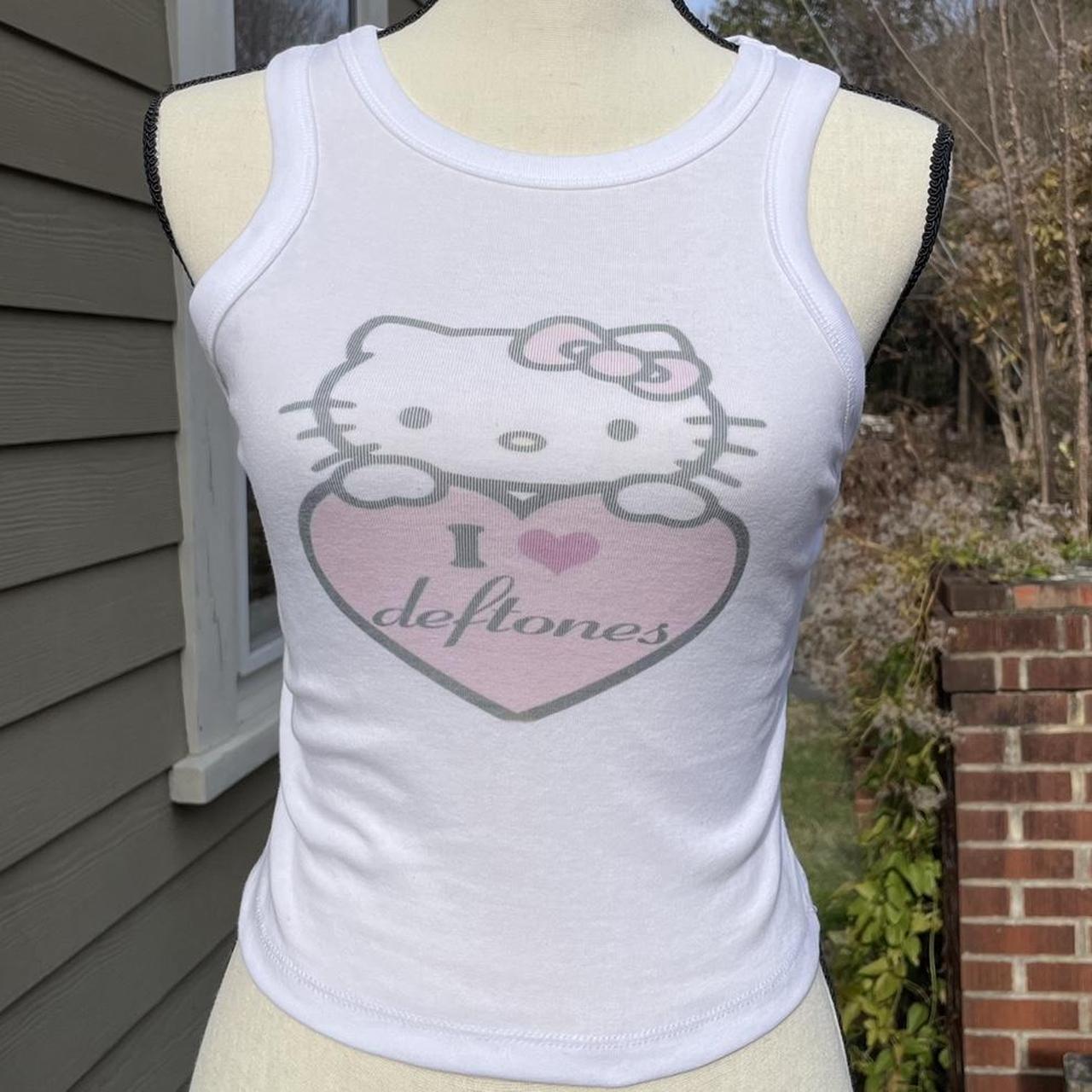 hello kitty i heart deftones baby tank 💗 sublimation... | Depop