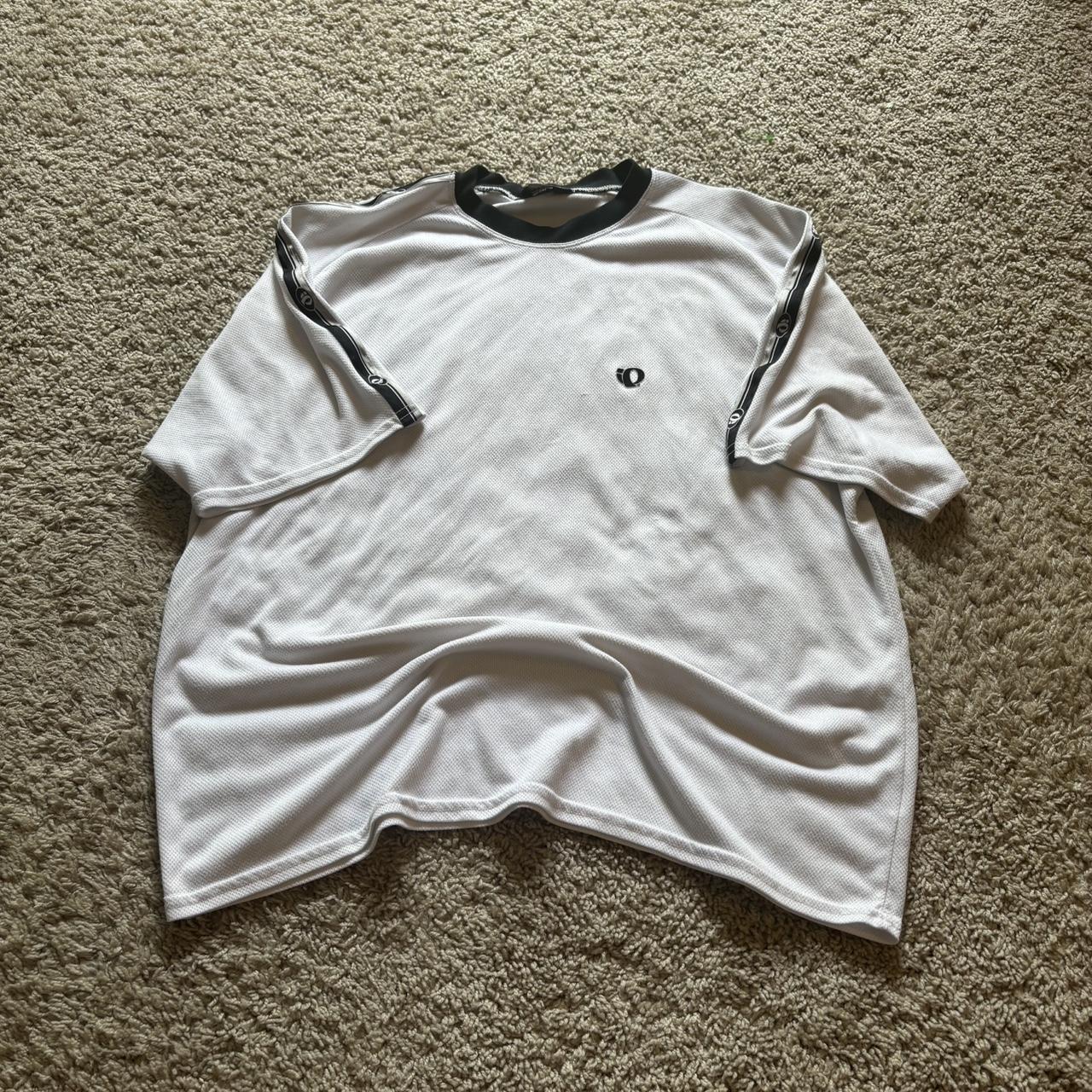 Super sick mesh shirt with stripes on the sleeve.... - Depop