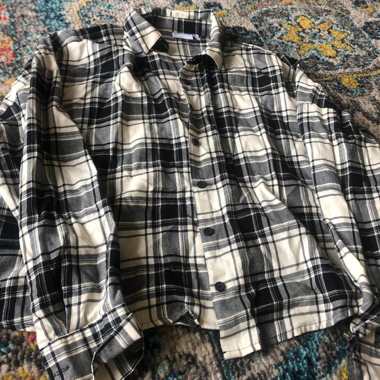 Asos check flannel shirt cropped #flannelshirt... - Depop