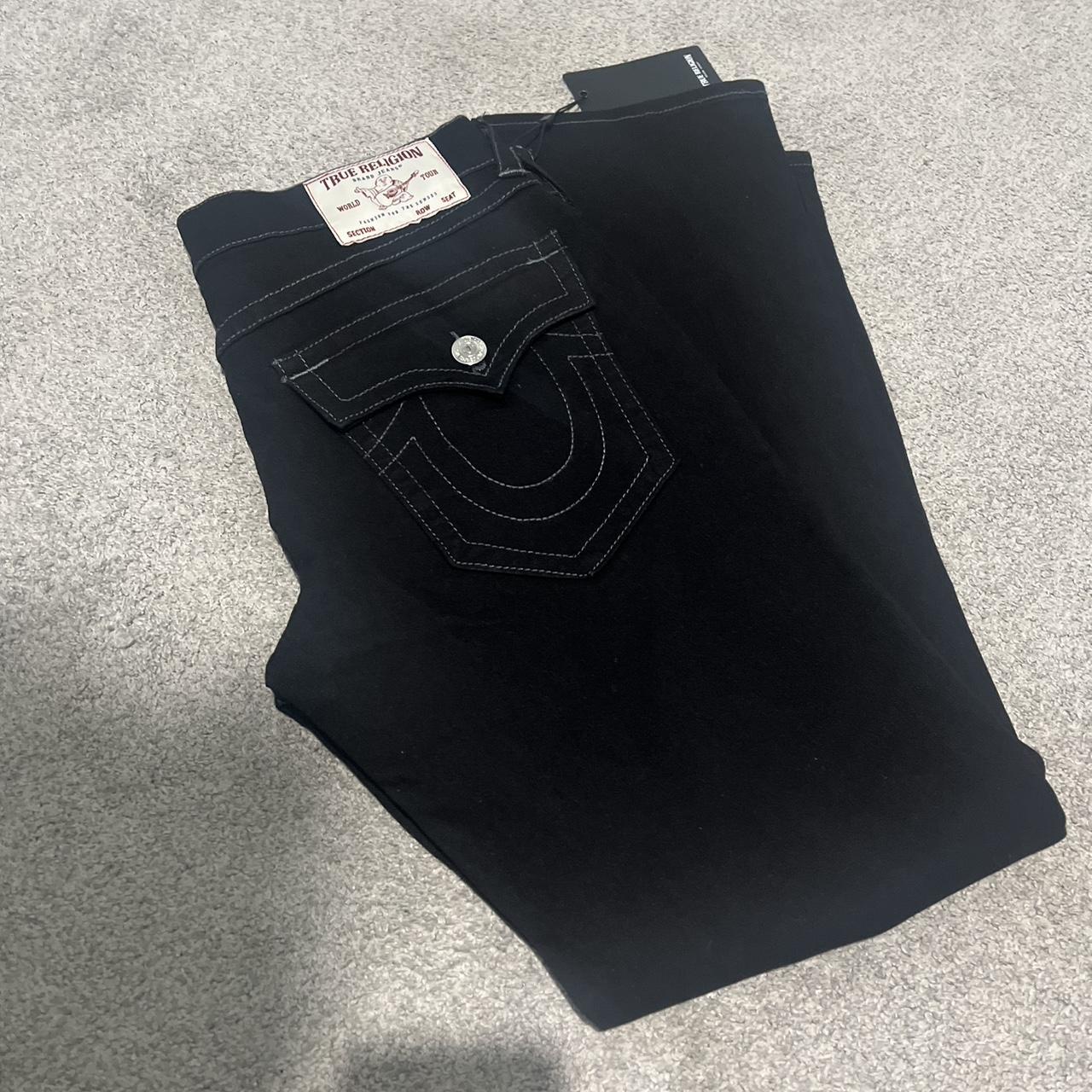 32/32 brand new all black true religion denim leg... - Depop