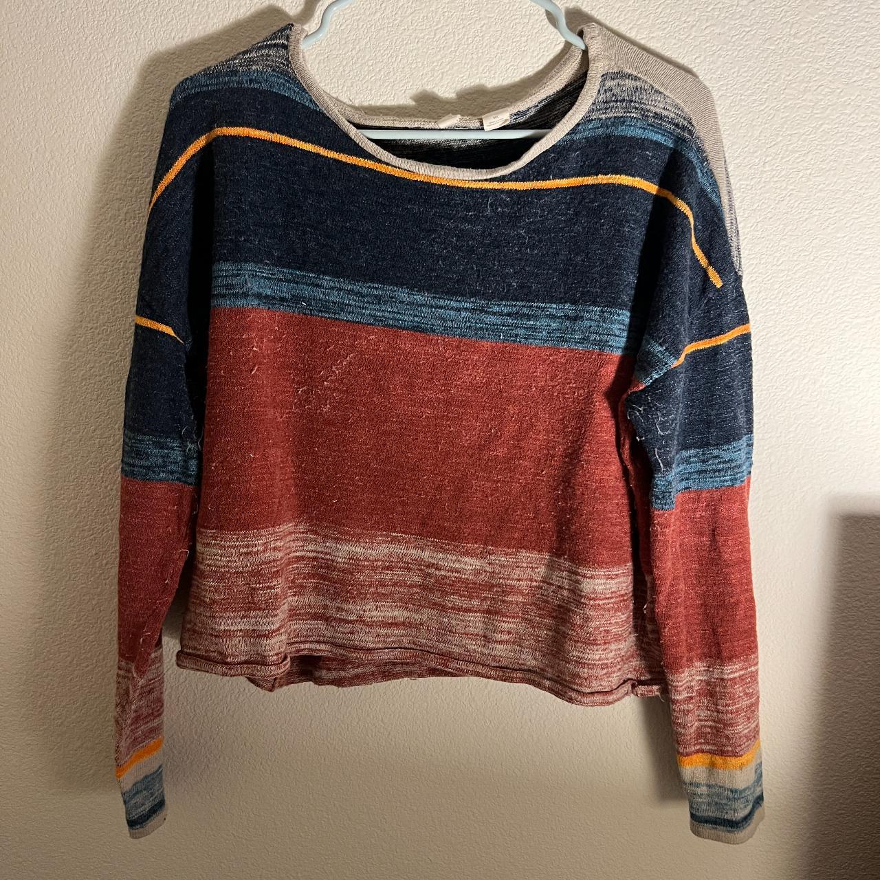 Multi-color striped sweater // Anthropologie // Size... - Depop