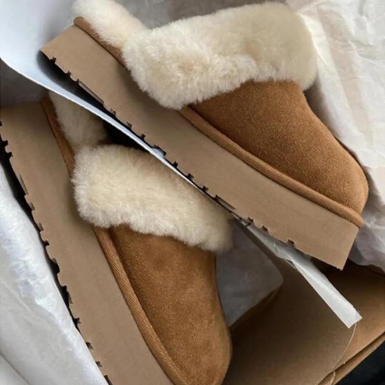 Ugg style fur slippers with or without back straps... - Depop