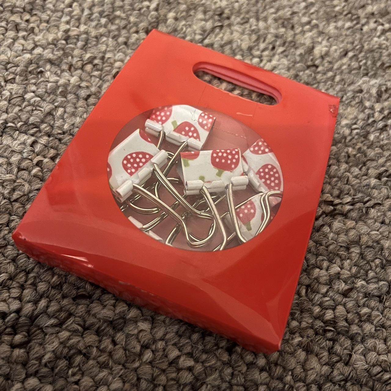 Pack of 8 mini fold back clips White with... - Depop