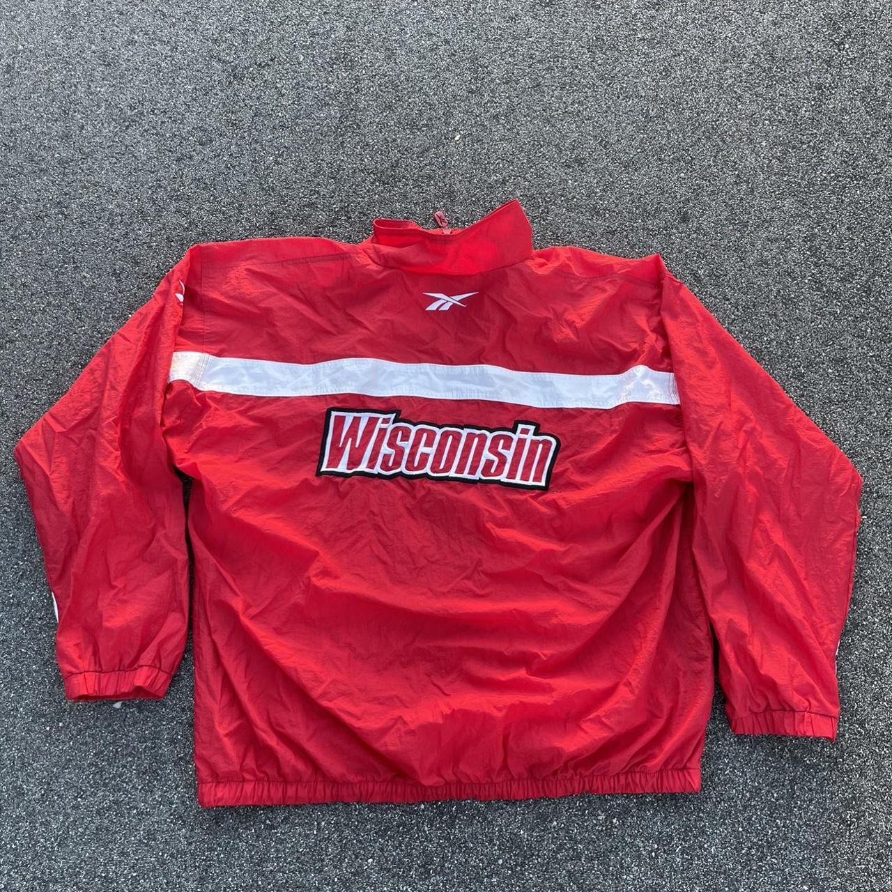 Vintage university of wisconsin reebok windbreaker... - Depop