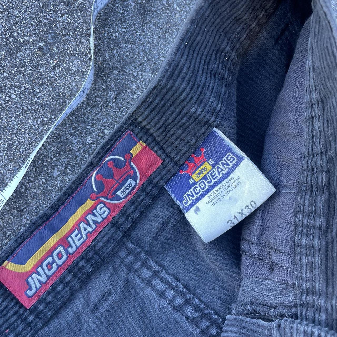 Vtg JNCO Jeans 28x28 corduroy black jnco crown logo... - Depop