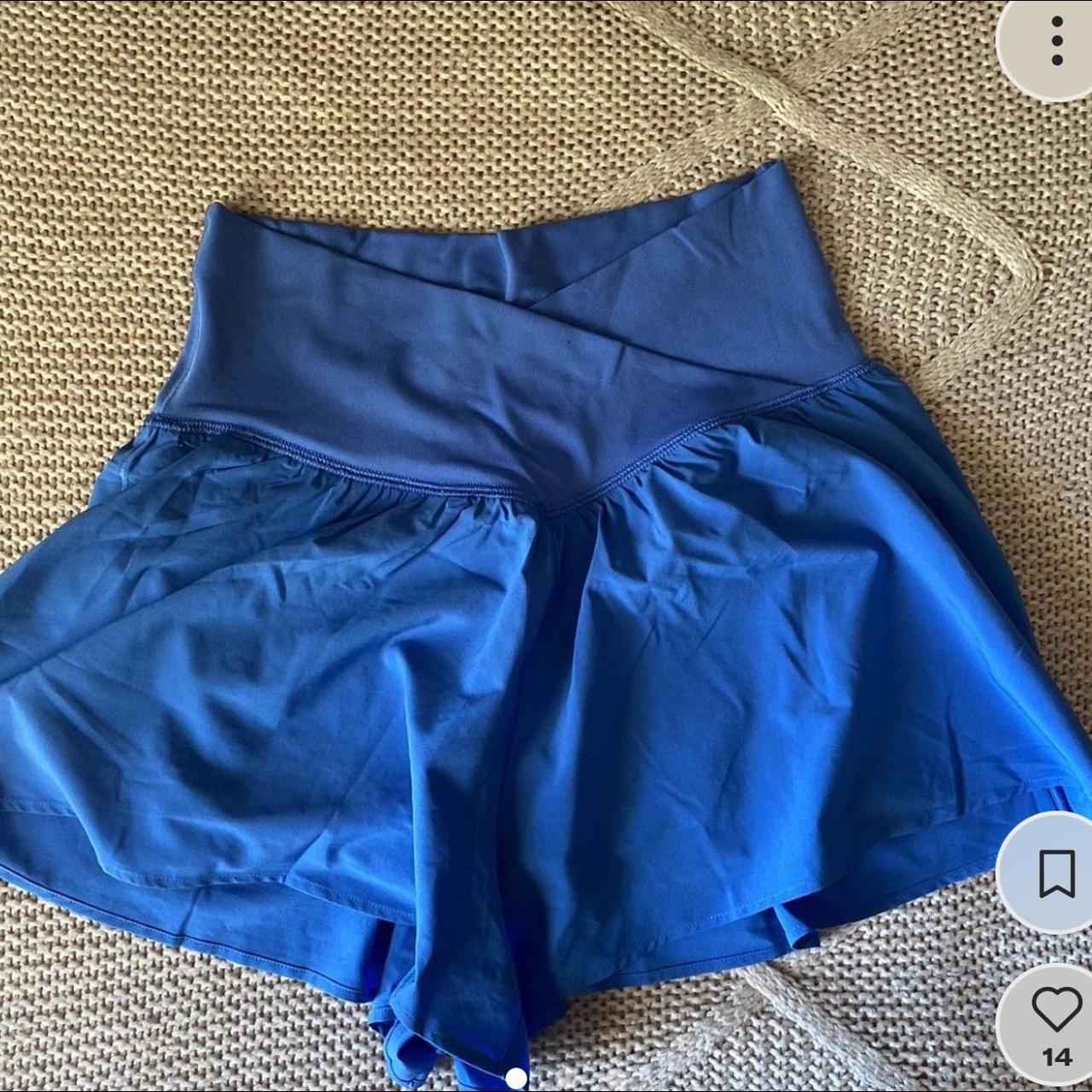 Aerie offline blue crossover workout shorts! Only... - Depop