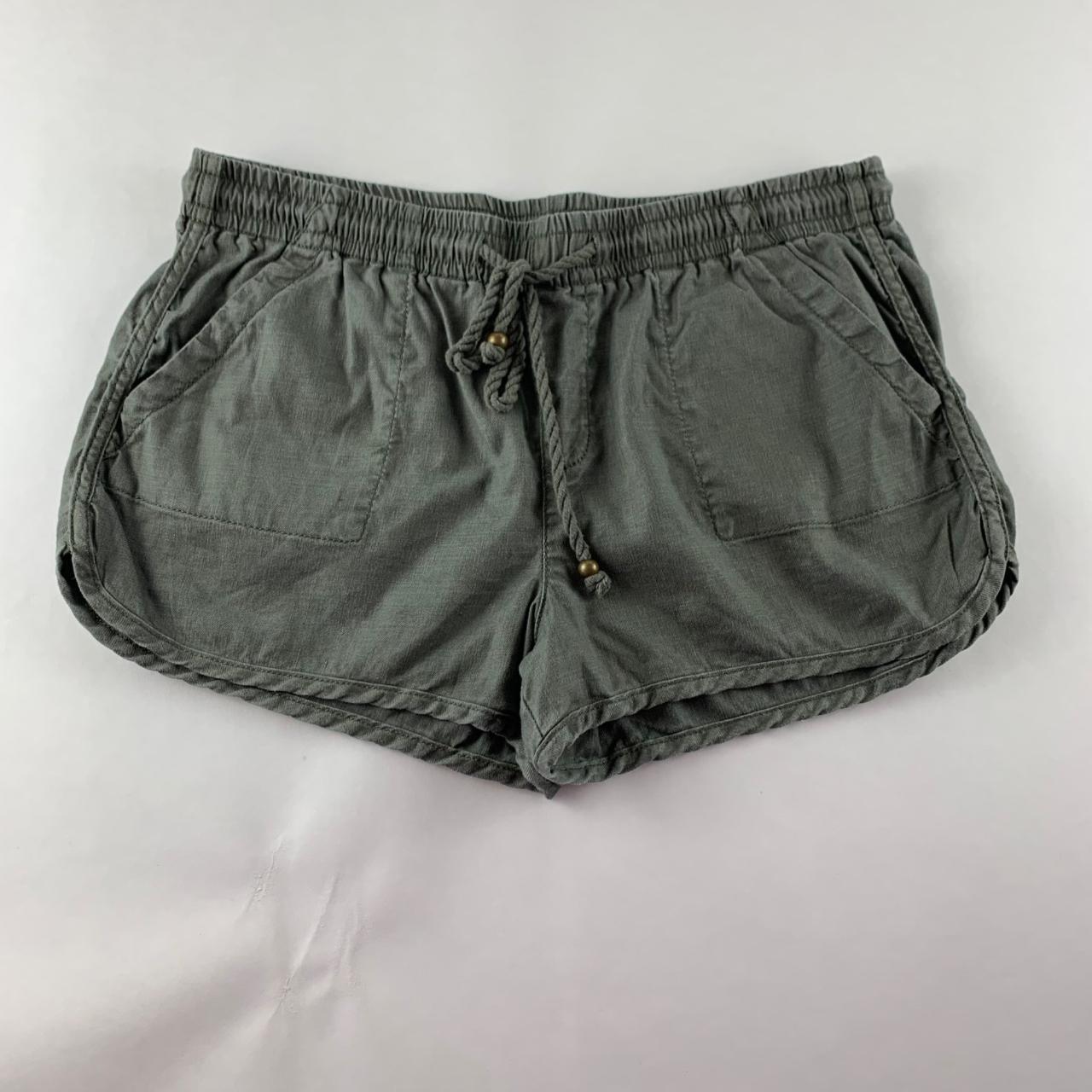 Level 99 Shorts Olive Linen Blend Jogger... - Depop