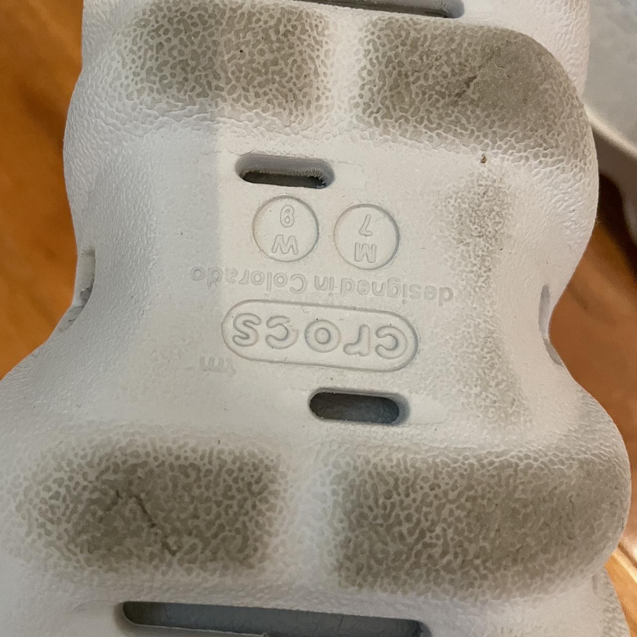 grey croc slides worn a few times very light and comfy - Depop