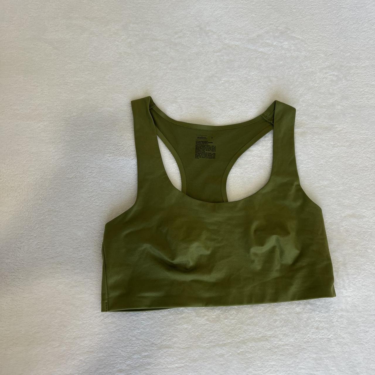 Olive green razorback sports bra crop top. Never... - Depop