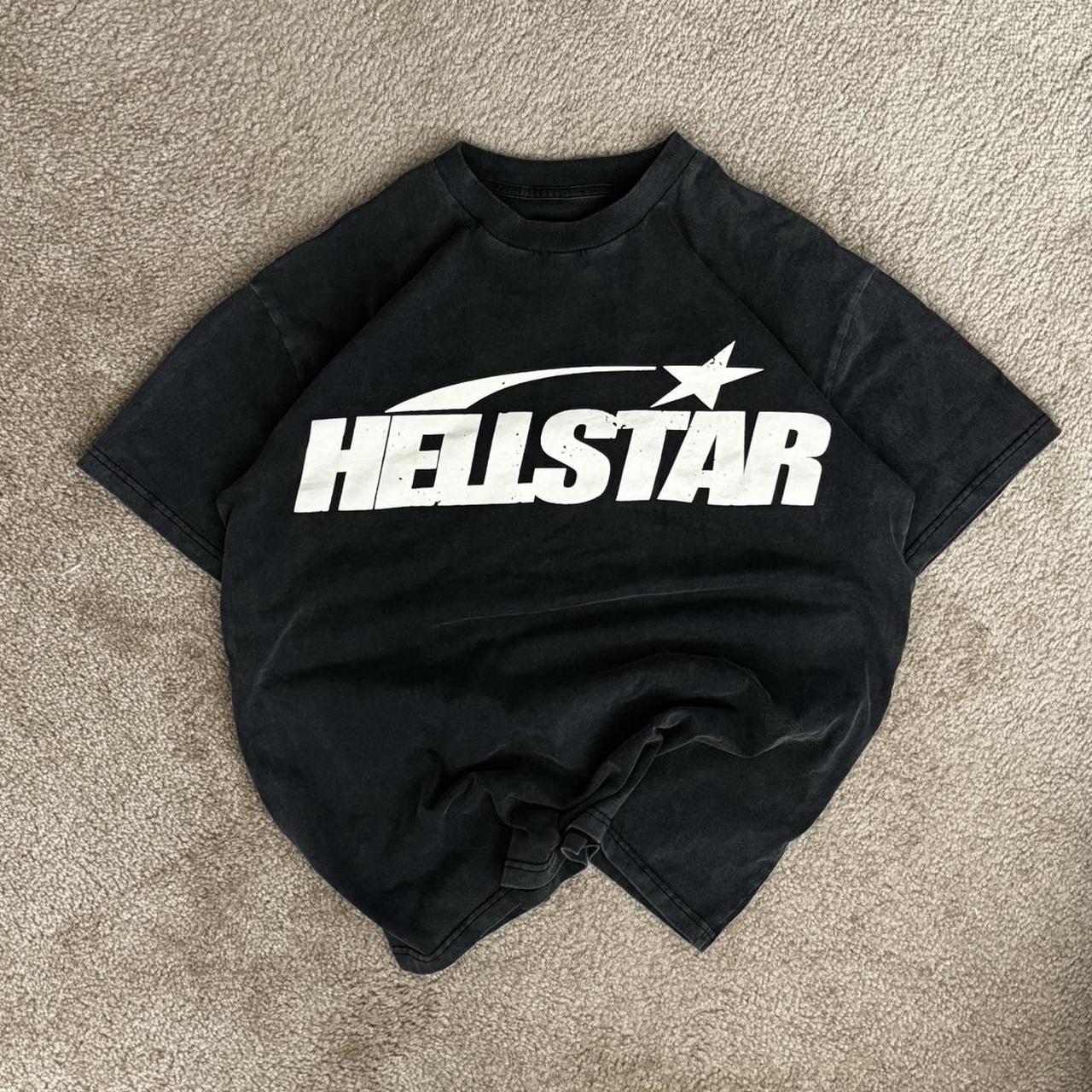 Insane Hellstar type T-shirt / Fire fade and vintage... - Depop