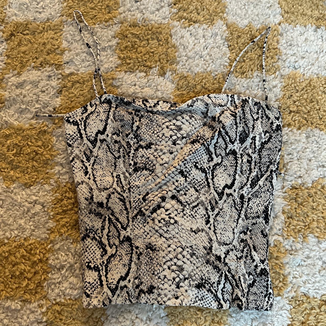 Reformation snake print top Size 0 - Depop