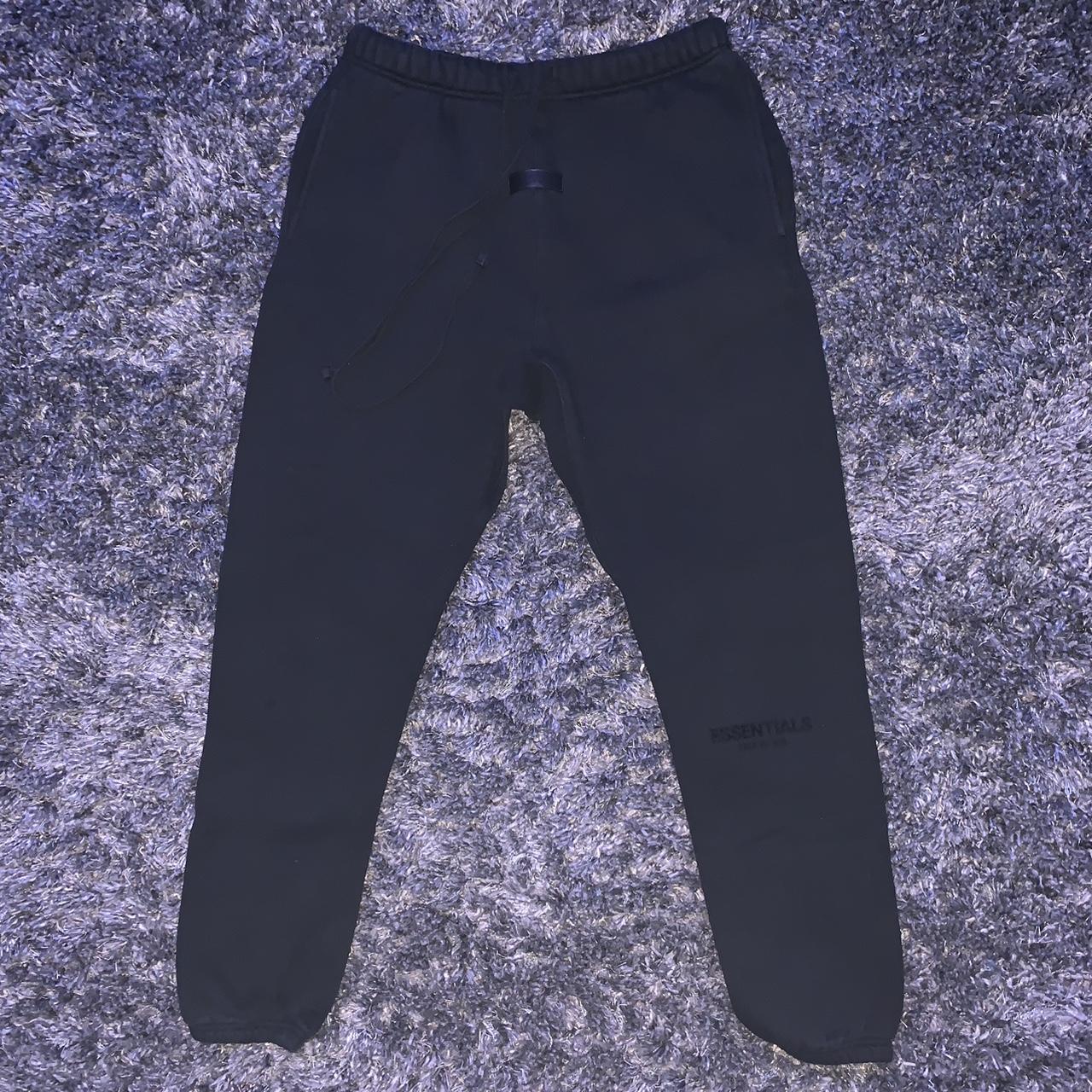 Black Essentials Sweatpants #essentials #sweatpants - Depop