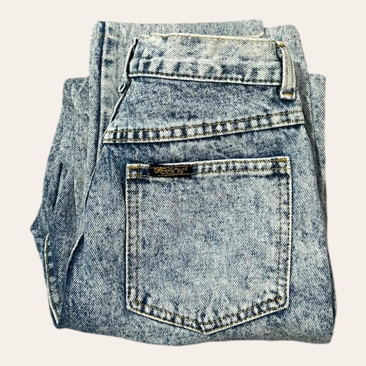 Sasson High-waisted acid wash mom jeans with a... - Depop