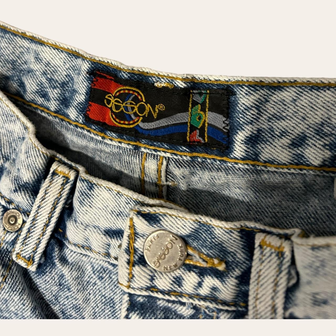 Sasson High-waisted acid wash mom jeans with a... - Depop