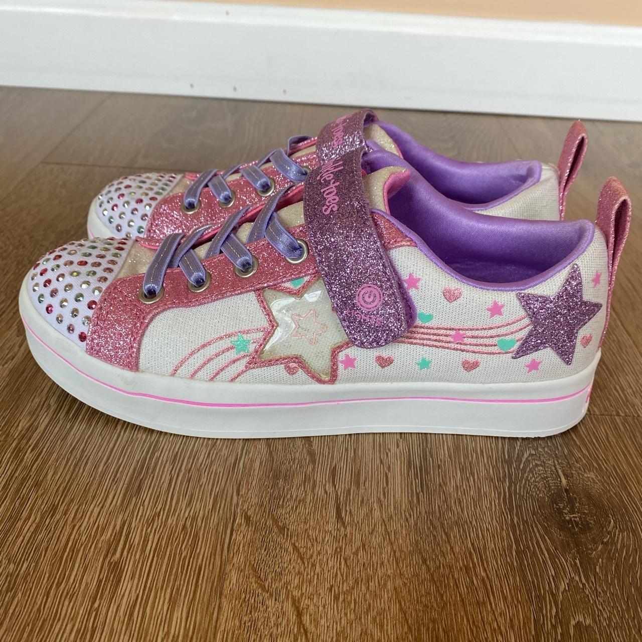 🎀 FOR SALE - twinkle toes purple and pink glitter... - Depop