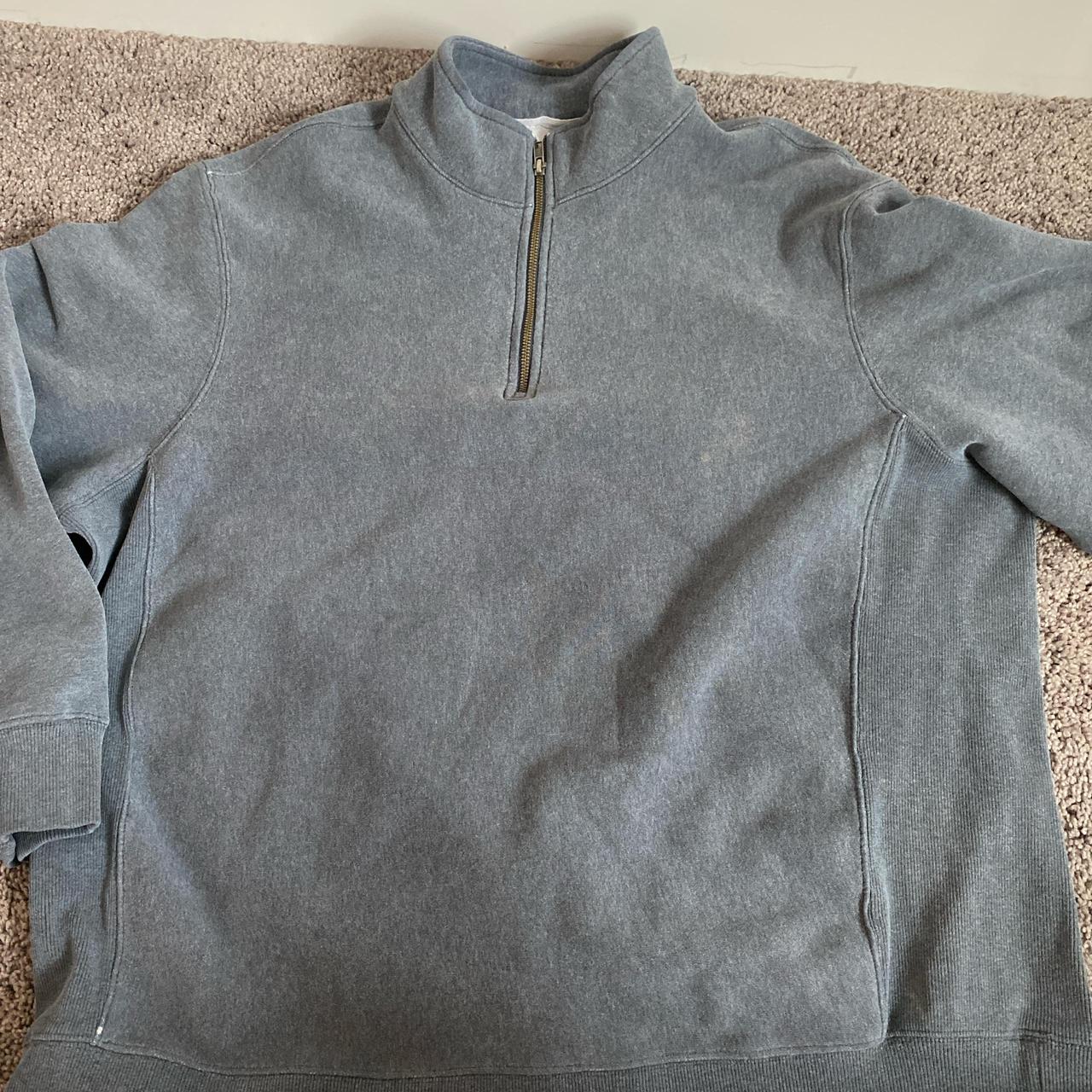 grey half zip up - Depop