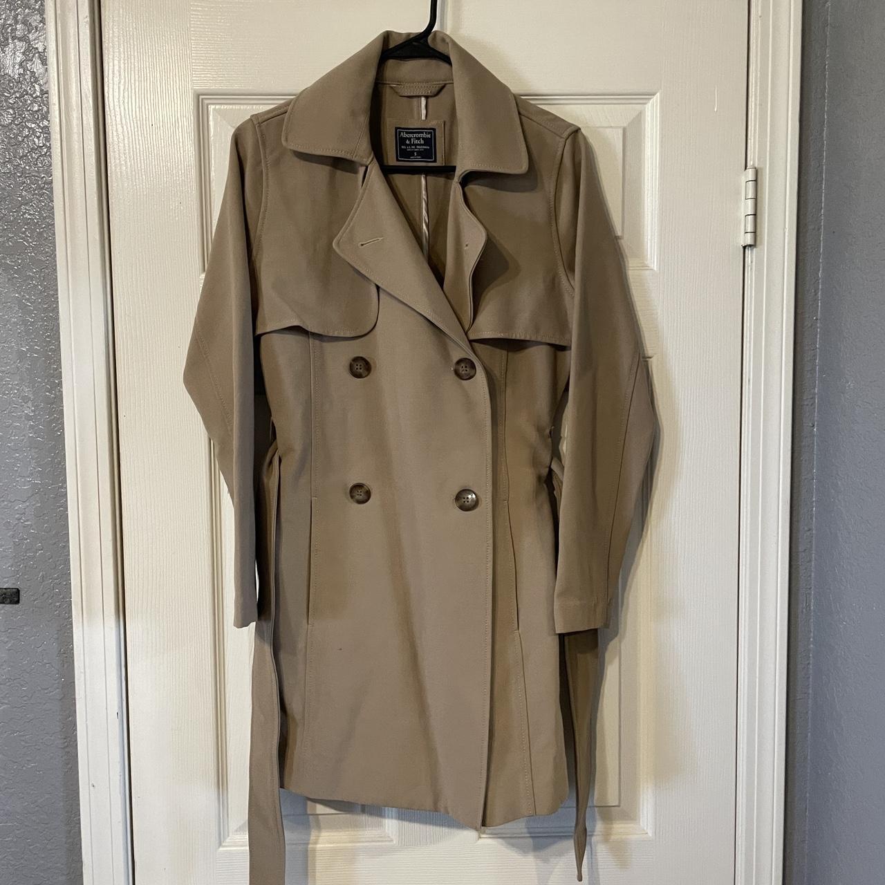 abercrombie & fitch trench coat --worn few times and... - Depop