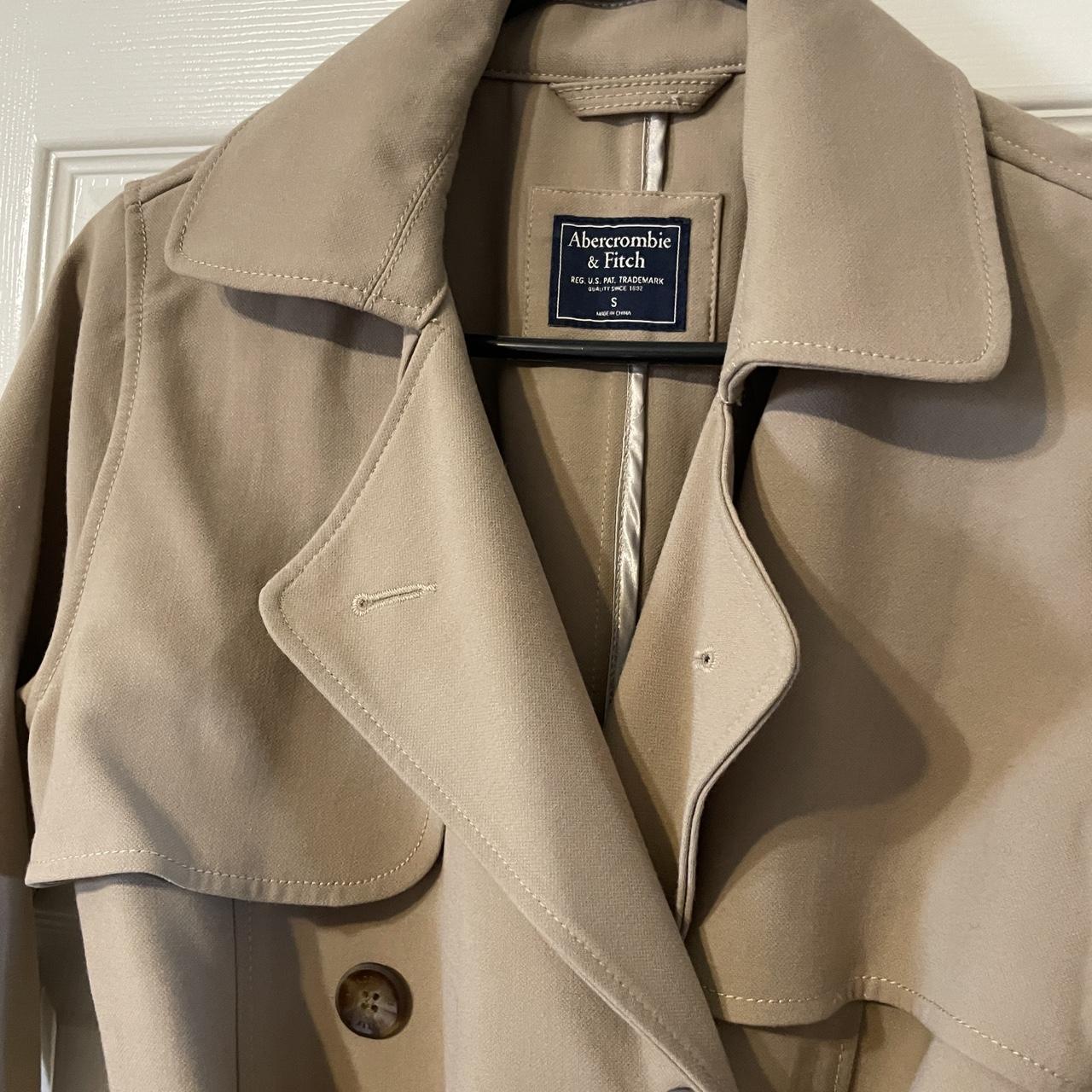 abercrombie & fitch trench coat --worn few times and... - Depop