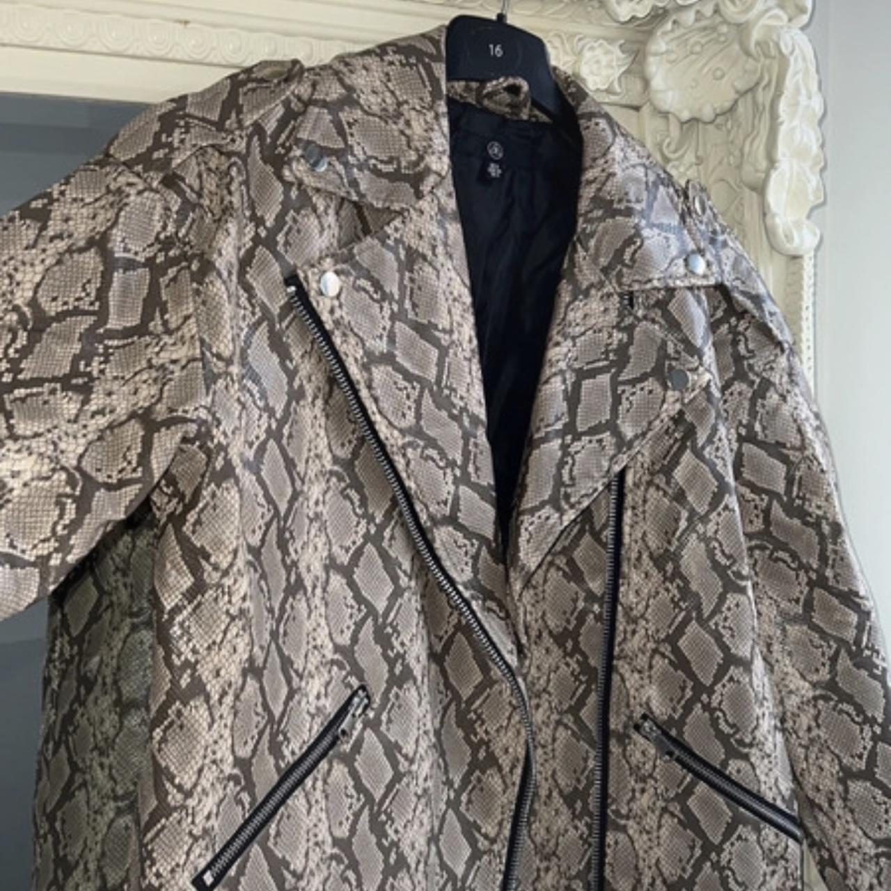 Missguided snake print faux leather jacket.... - Depop