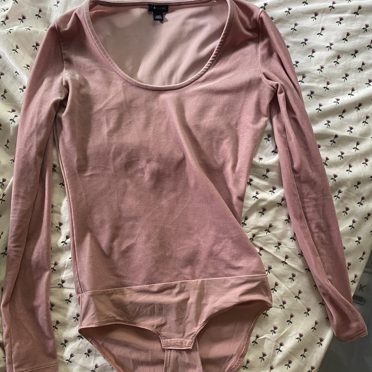 light pink velvet bodysuit from J Crew! Very ballet... - Depop