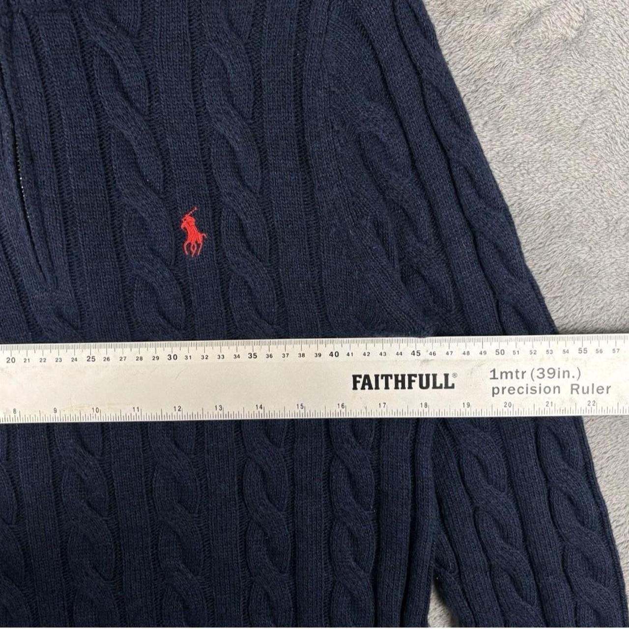 Navy blue Polo Ralph Lauren cable knit quarter zip... | Depop