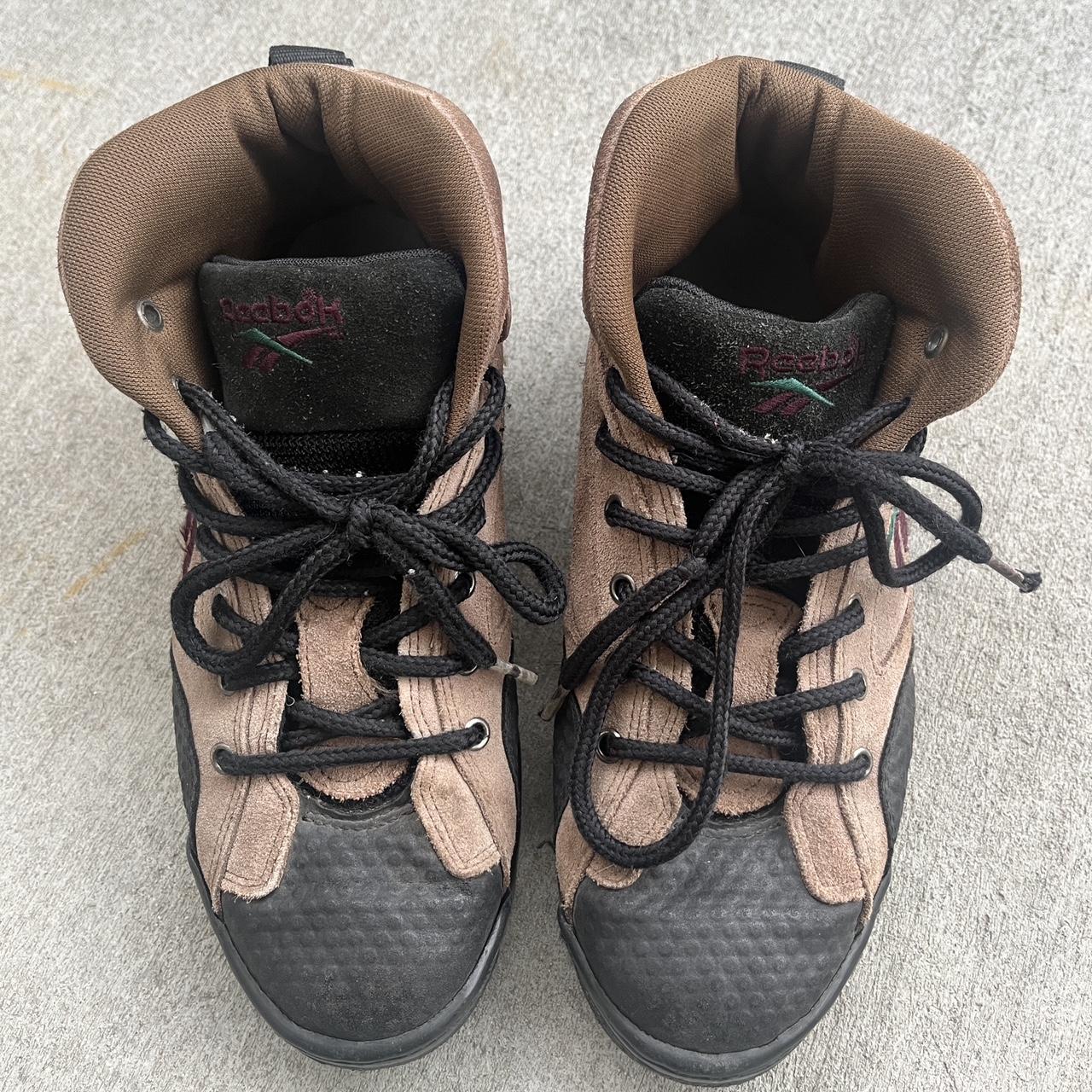 vintage suede reebok hiking style chunky shoes 8.5... - Depop