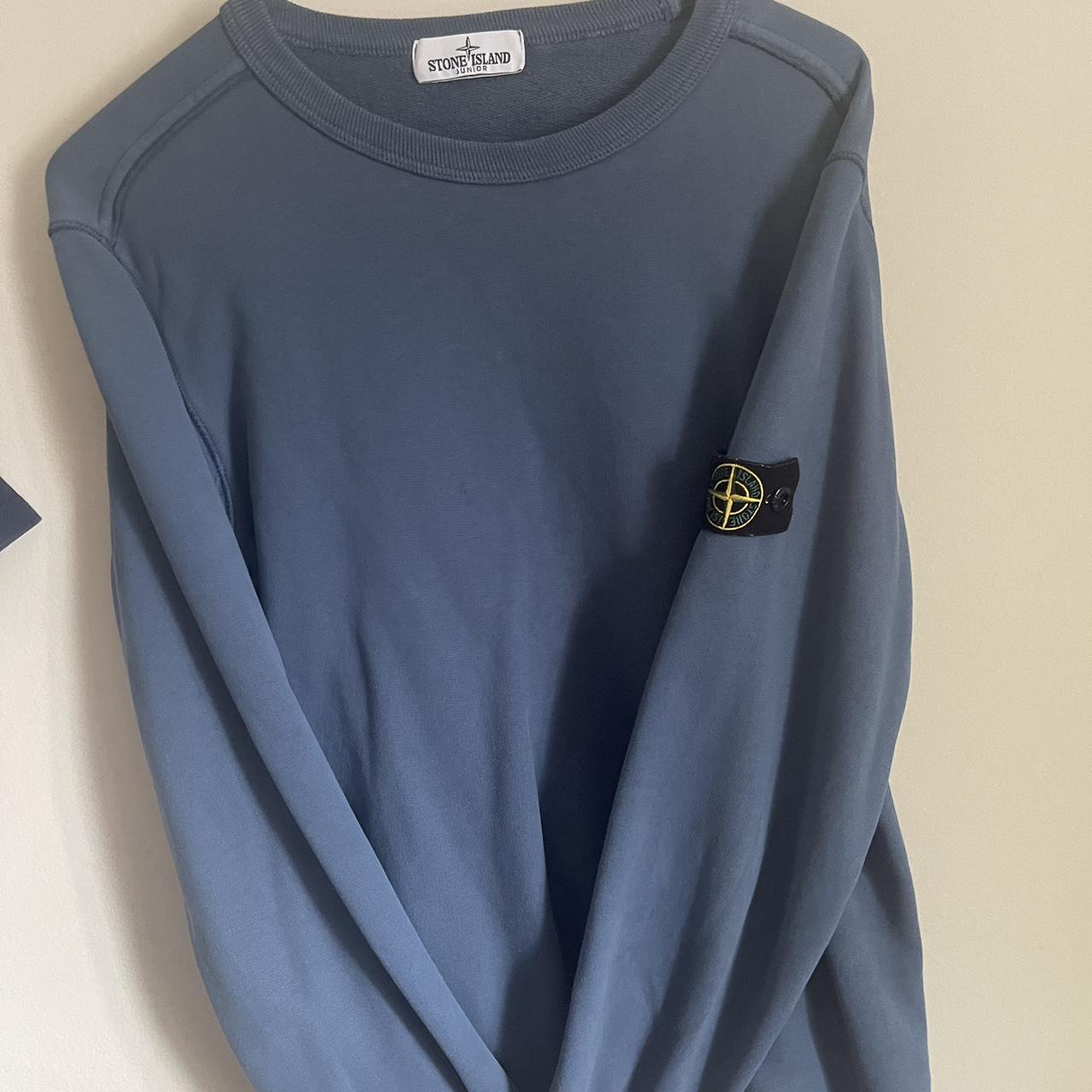 Kids blue stone island jumper Worn a hand full of... - Depop