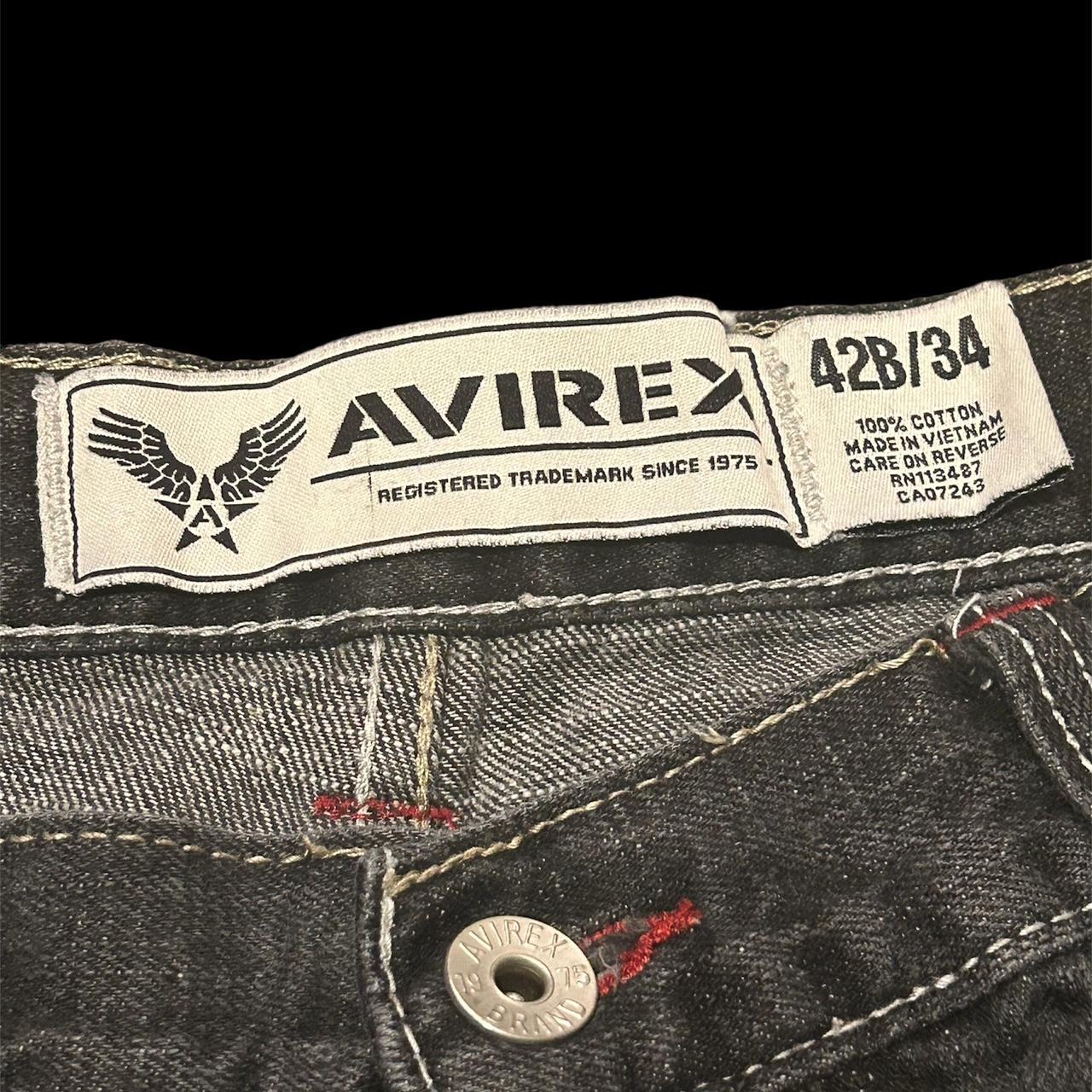 CRAZY RARE AVIREX BAGGY JEANS WITH CROSS... - Depop