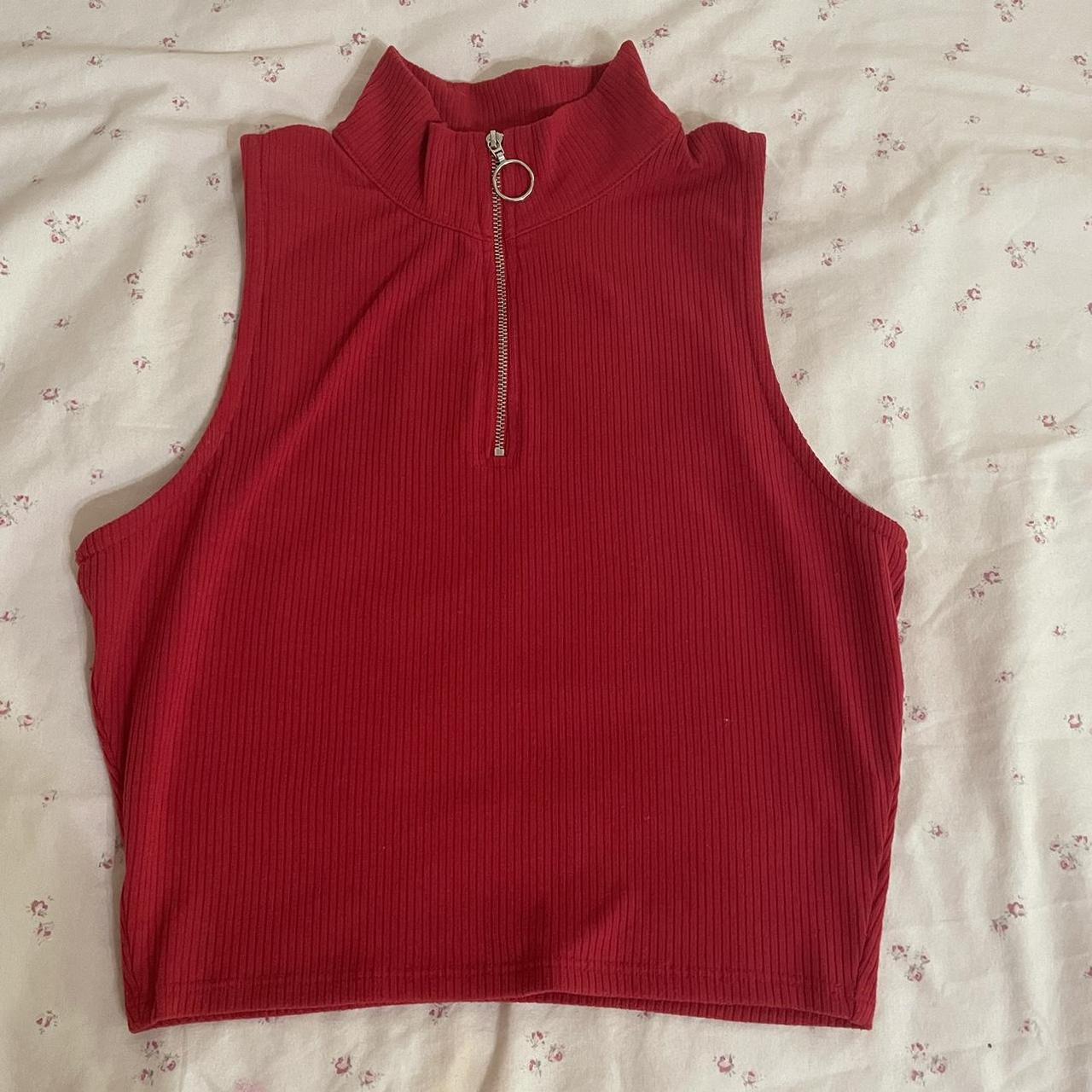RED CROP TANK TOP/VEST super stylish piece that can... - Depop