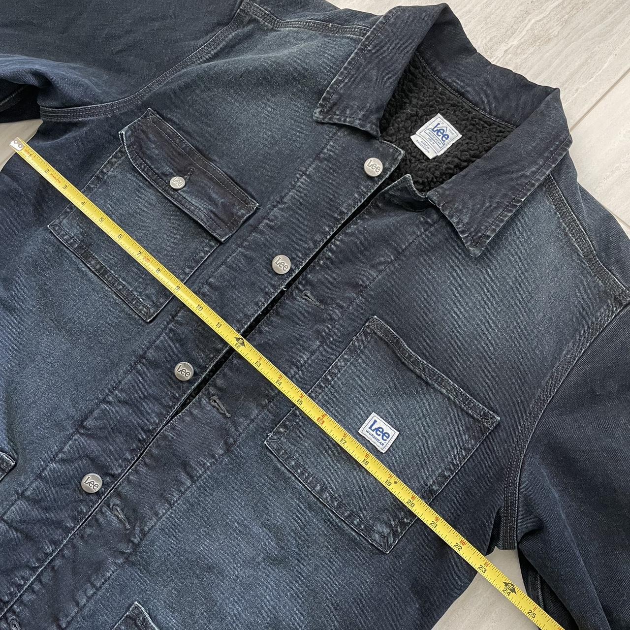 Medium Men Lee Workwear Chore Denim Jacket Sherpa... - Depop