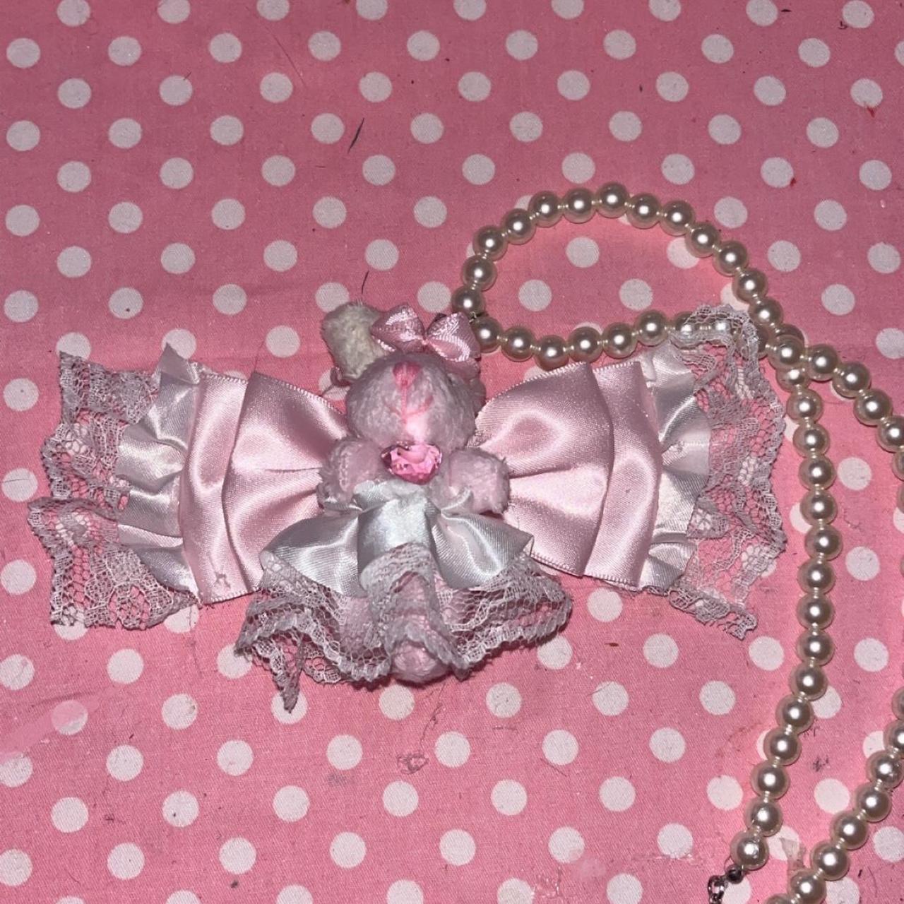 Bowlette bunny hime Gyaru bow necklace handmade! NO... - Depop
