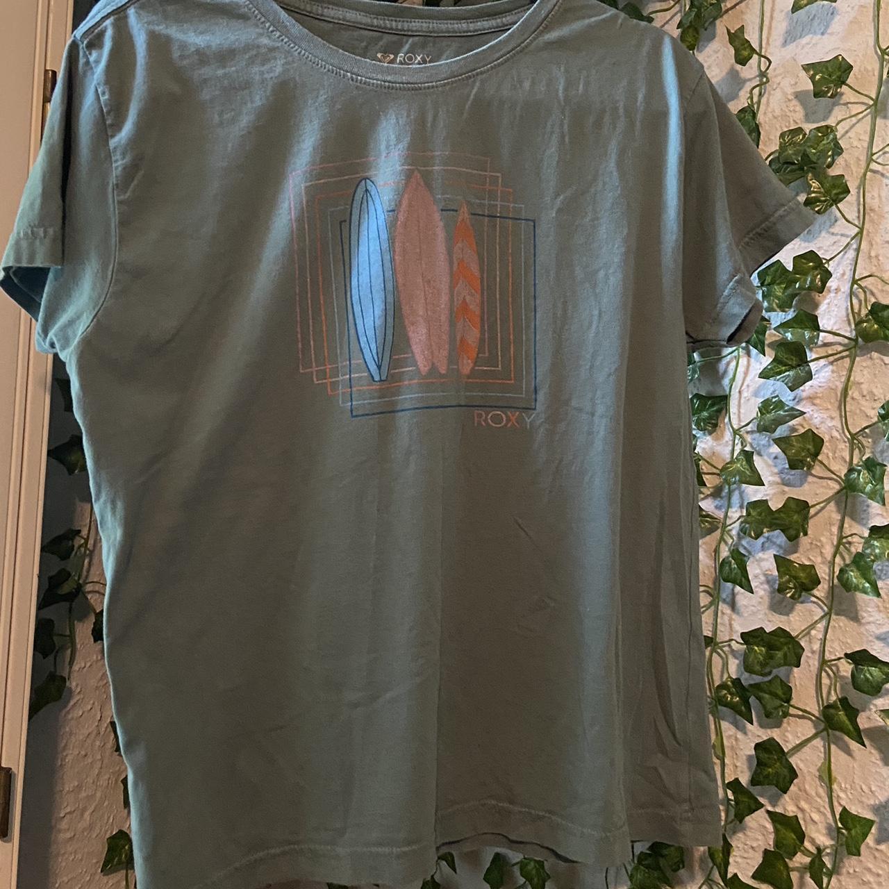 Sea foam Green Roxy Tee soft large but fits like... - Depop