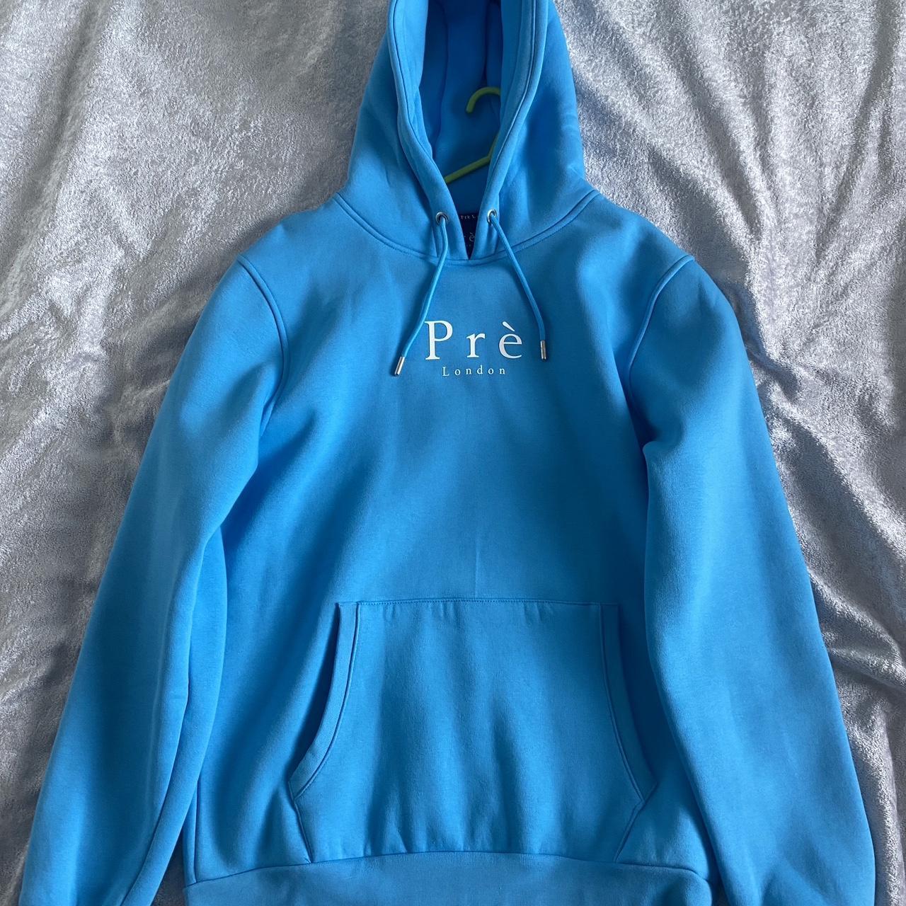 Pré London Baby Blue Hoodie Mint Condition Size M - Depop