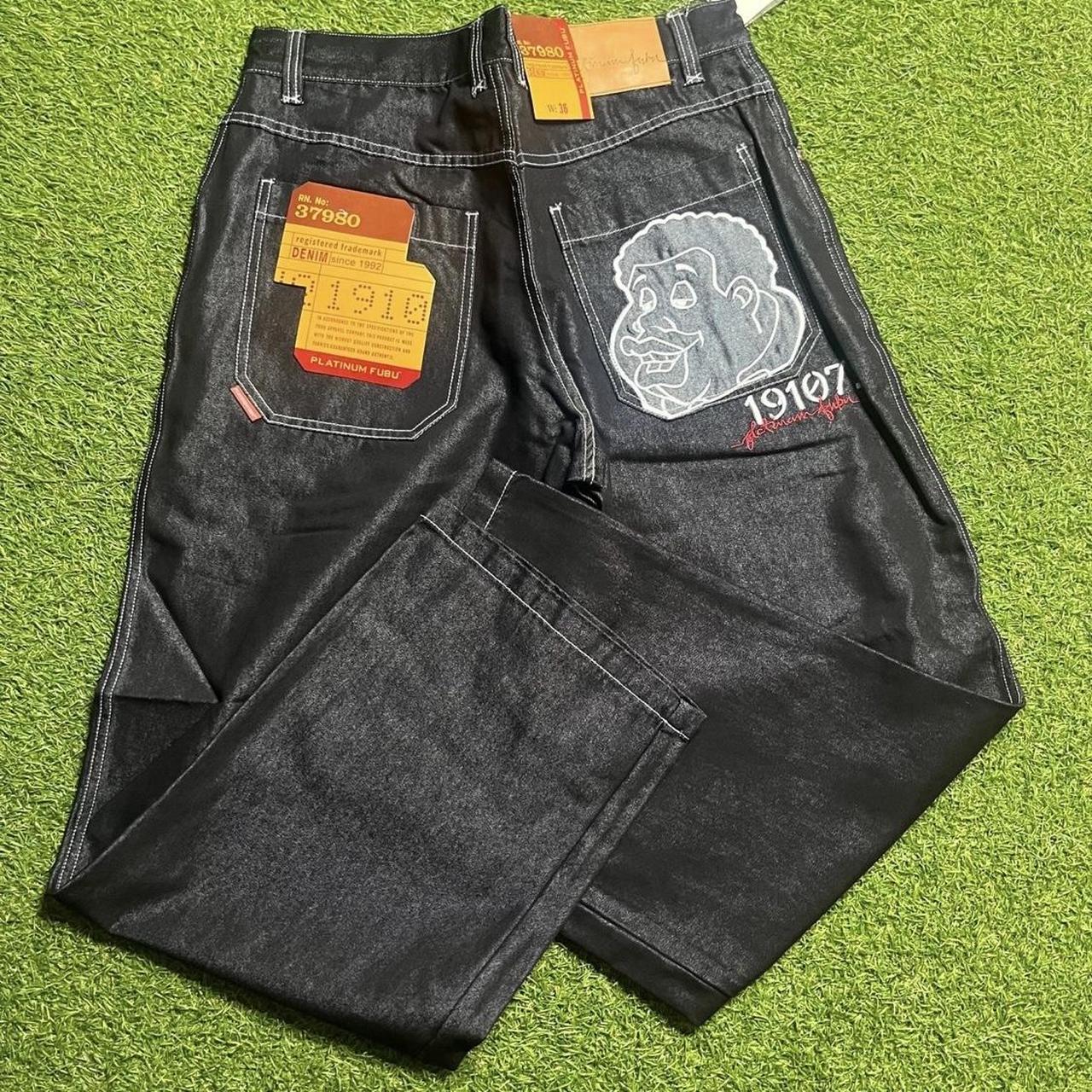 Platinum Fubu Jeans Vintage Waist 36 Inseam... - Depop