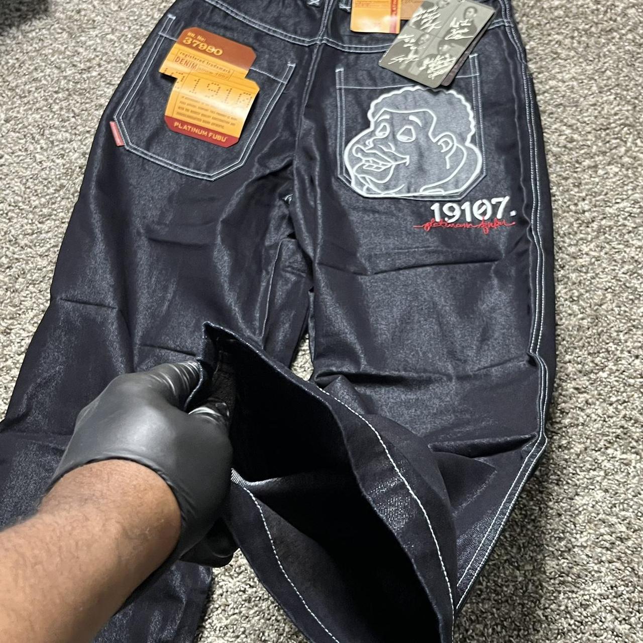 Platinum Fubu Jeans Vintage Waist 36 Inseam... - Depop