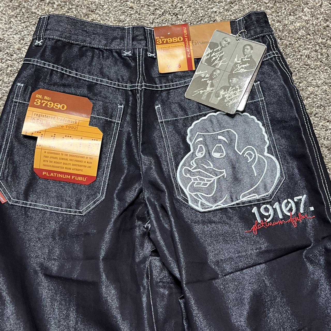Platinum Fubu Jeans Vintage Waist 36 Inseam... - Depop