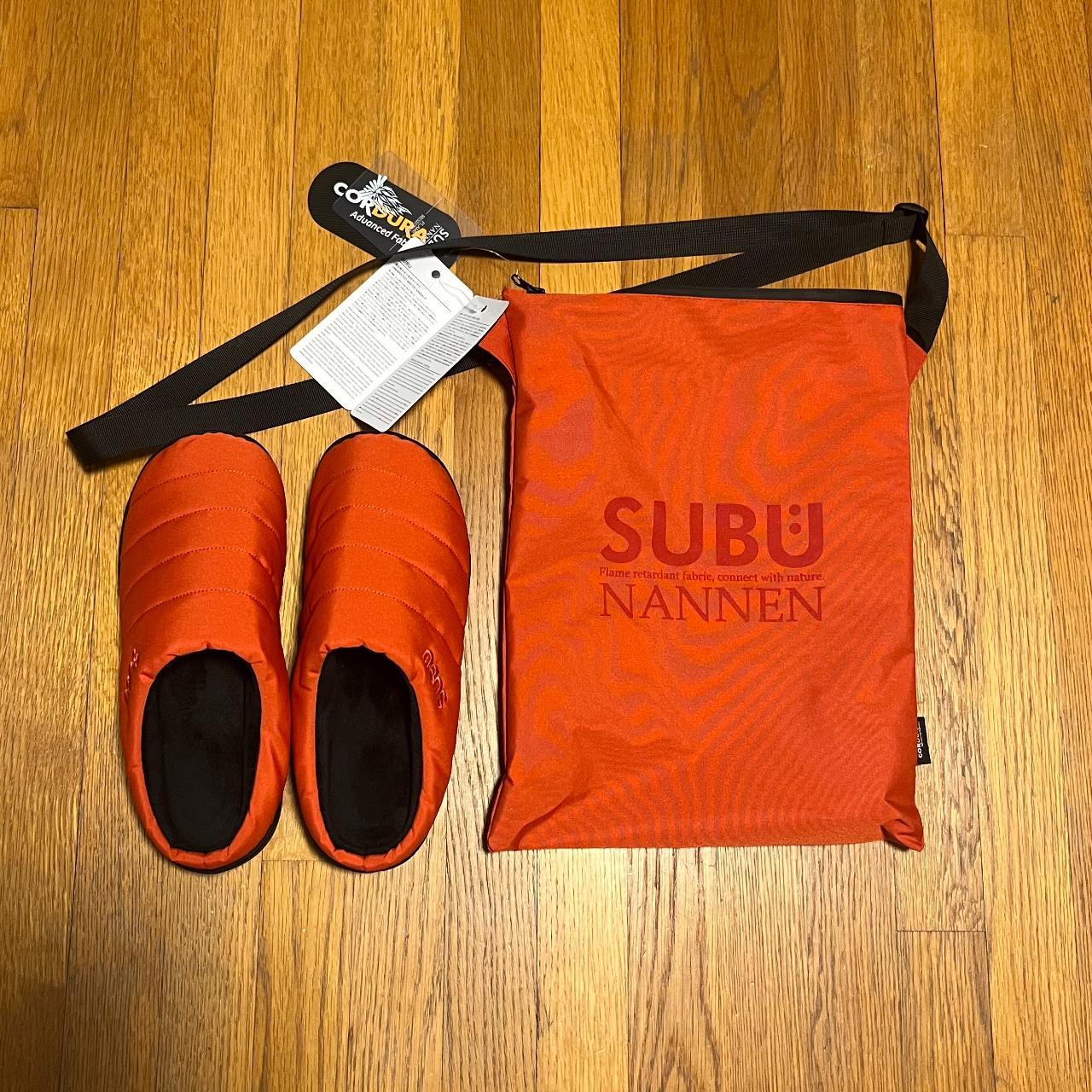 Subu orange quilted slippers, size 1 (US Men's... - Depop