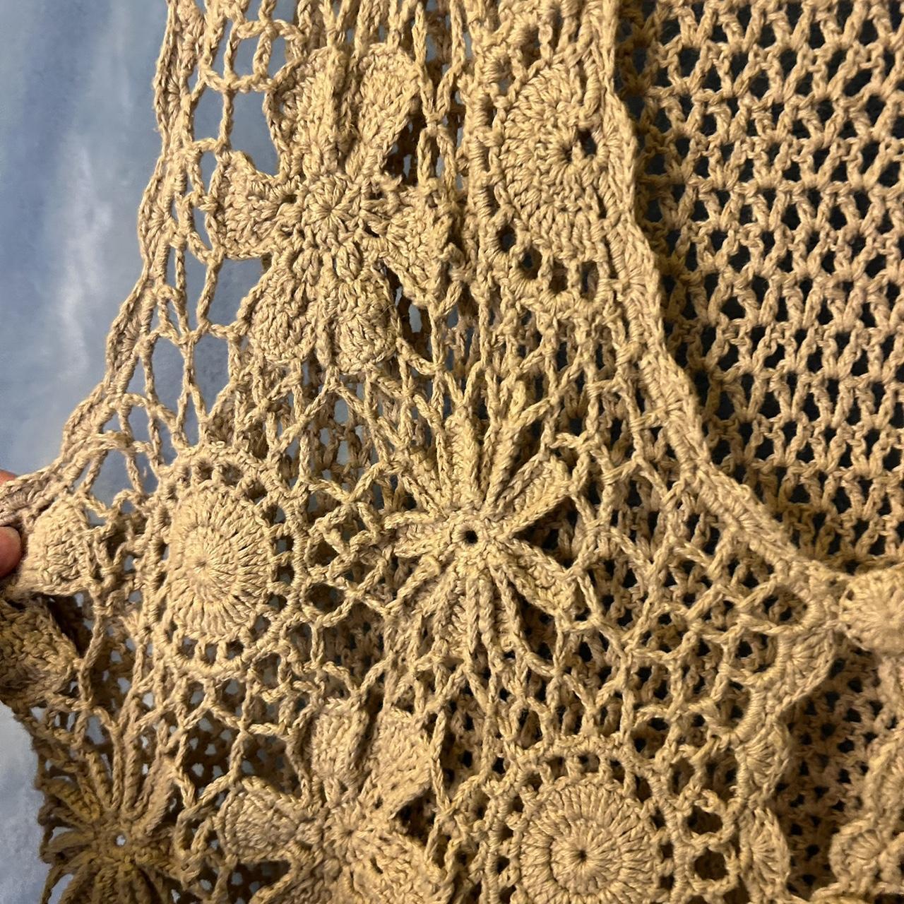 Beige crochet vest Bilbo baggins core Yarnworks... | Depop