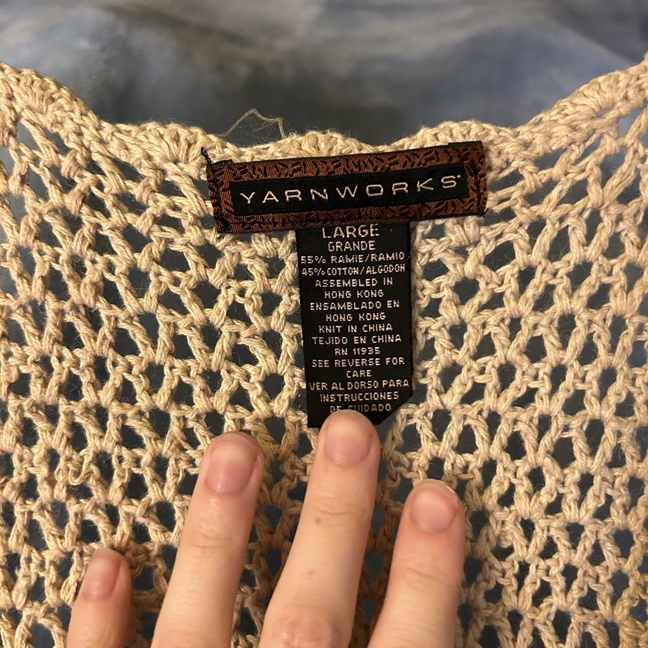 Beige crochet vest Bilbo baggins core Yarnworks... | Depop