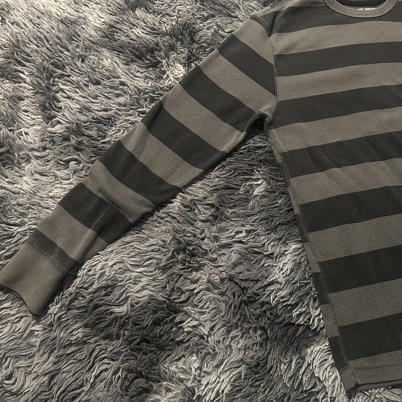 Volcom striped black and white long sleeve Medium... | Depop