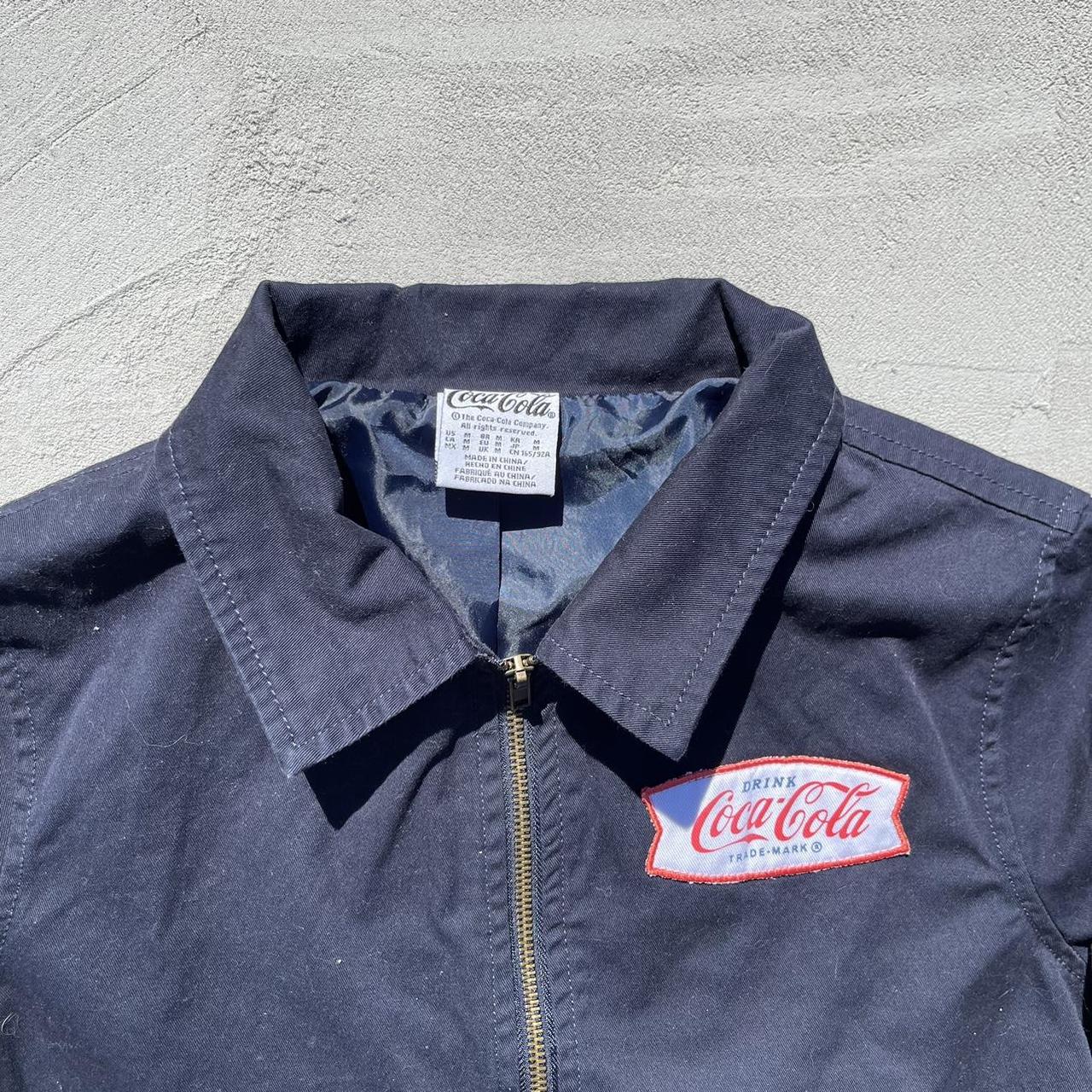 Coca Cola Cropped Bomber Patch Jacket sz: M In... - Depop