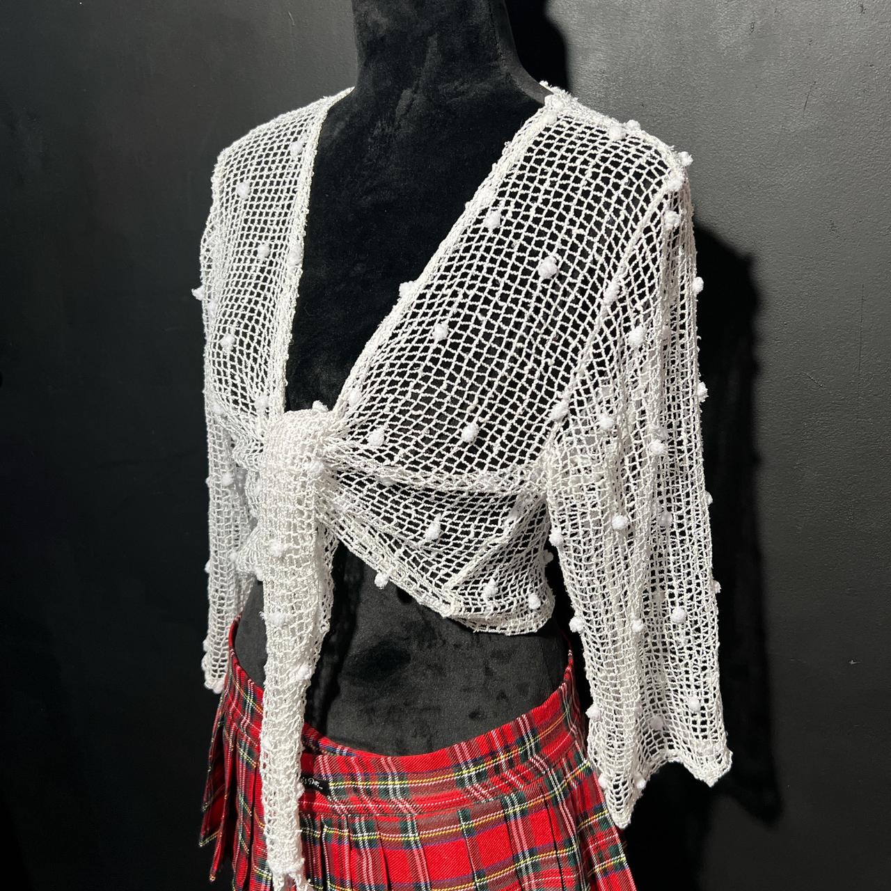 White Snow Bunny Rave Bollero sz M In great... | Depop