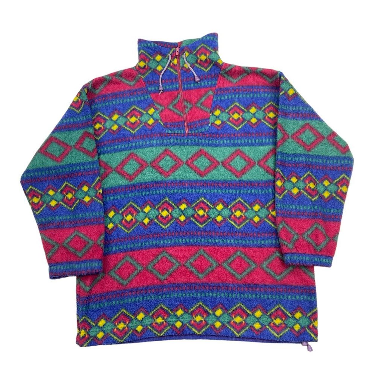 Vintage Multi-Coloured Fleece Please Check... - Depop
